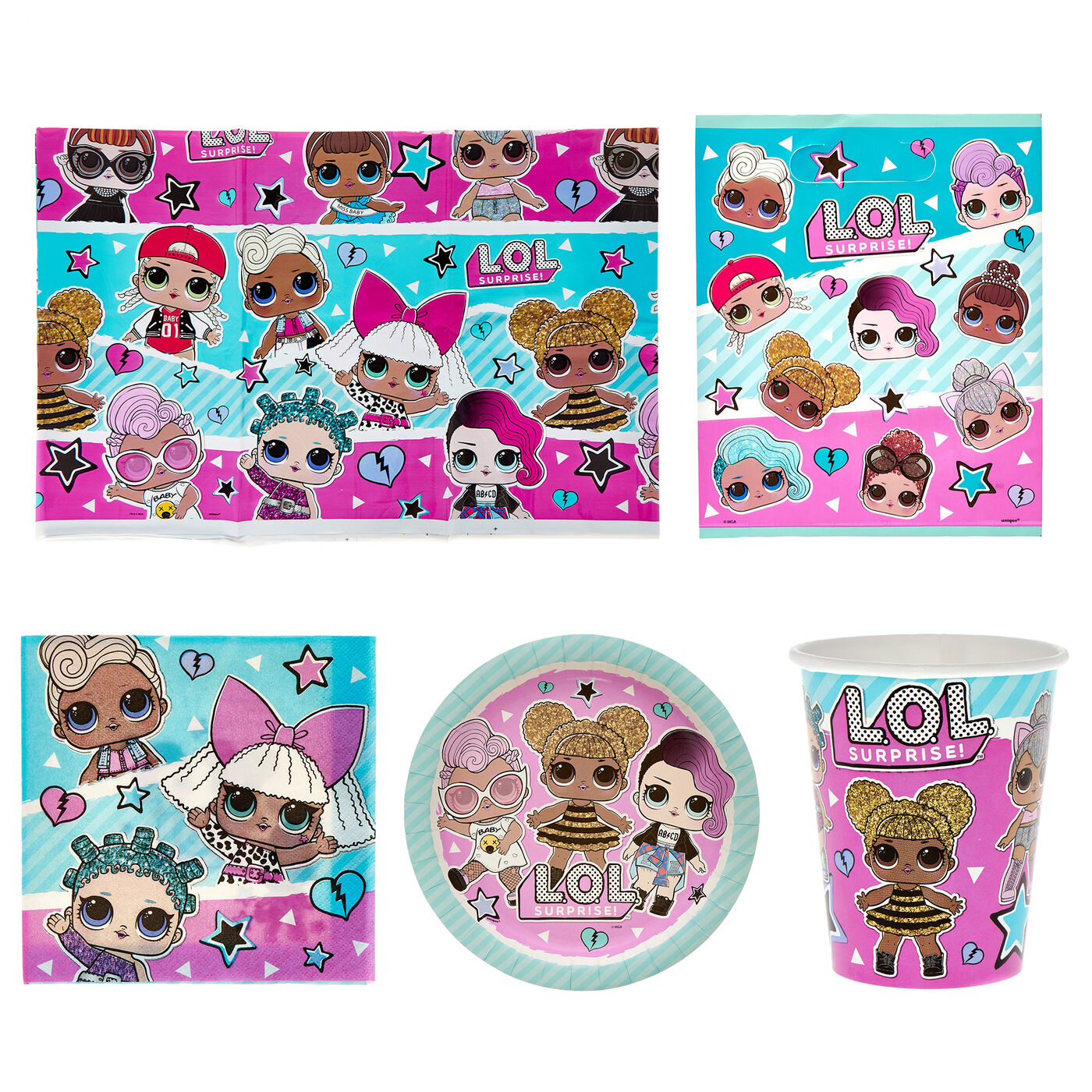 Buy LOL Surprise Party Tableware & Decoration Bundle - 16 Guests for ...