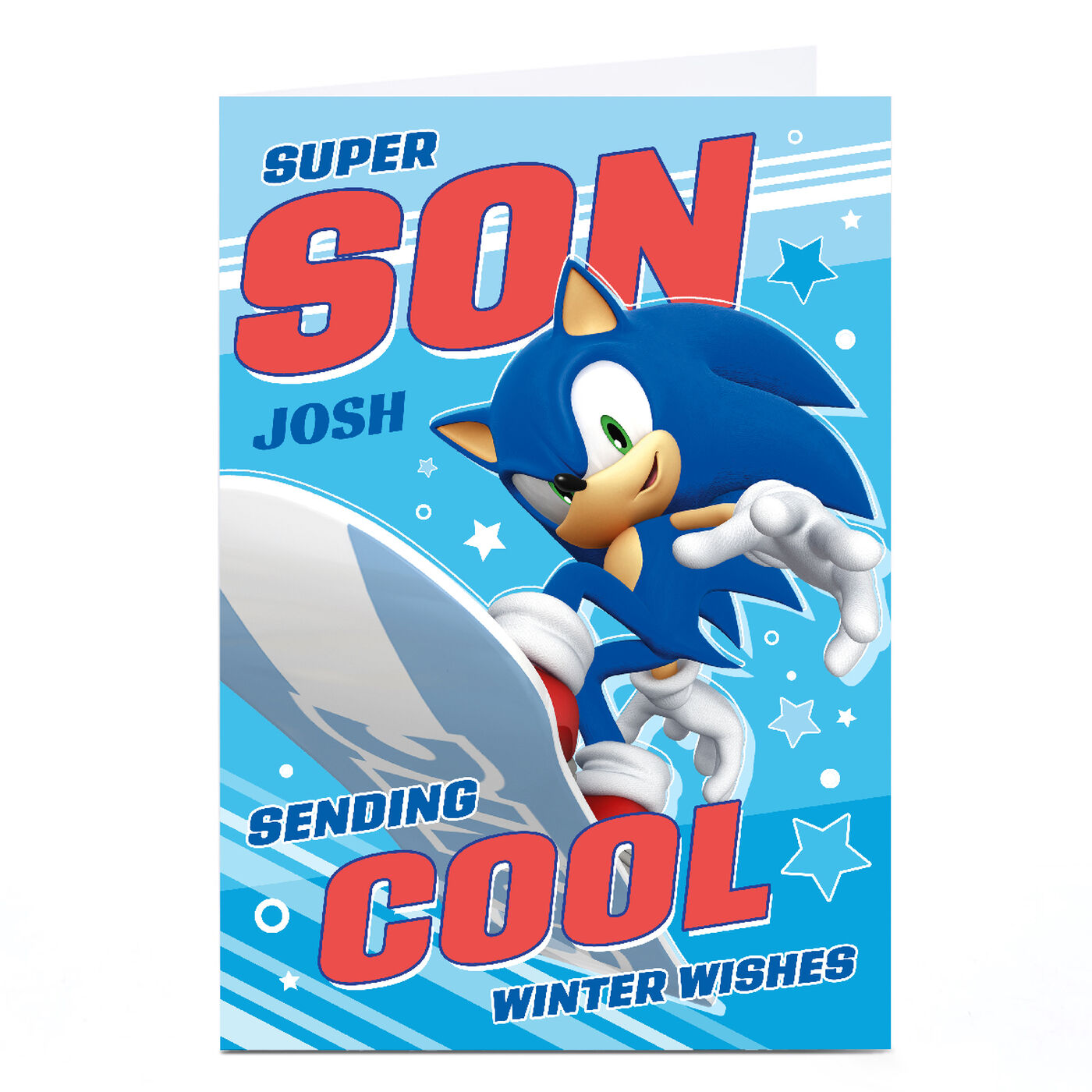 Buy Personalised Sonic Christmas Card - Surfing Sonic, Super Son for ...