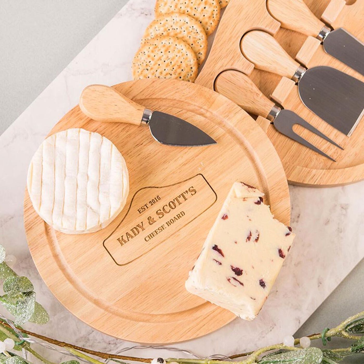 Buy Personalised Engraved Wooden Cheeseboard Set Cheese Lovers For