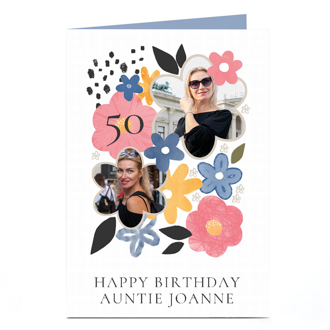 Buy Photo 50th Birthday Card - Floral Flower Frames for GBP 2.99 | Card ...