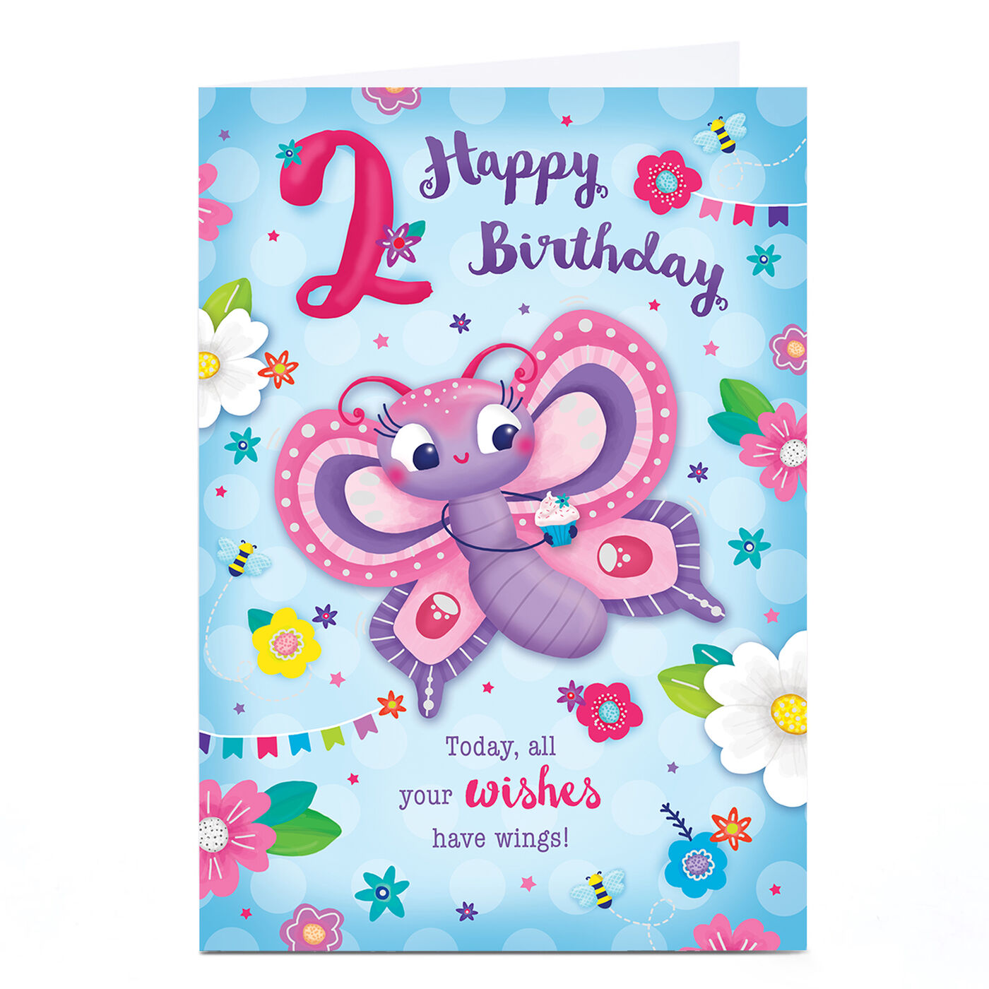Buy Personalised 2nd Birthday Card - Birthday Butterfly for GBP 1.99 ...
