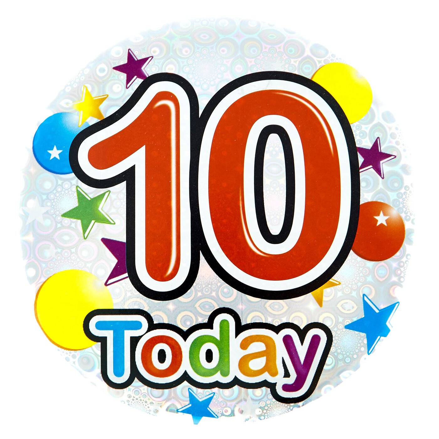 Buy Giant 10th Birthday Badge - Silver for GBP 0.99 | Card Factory UK