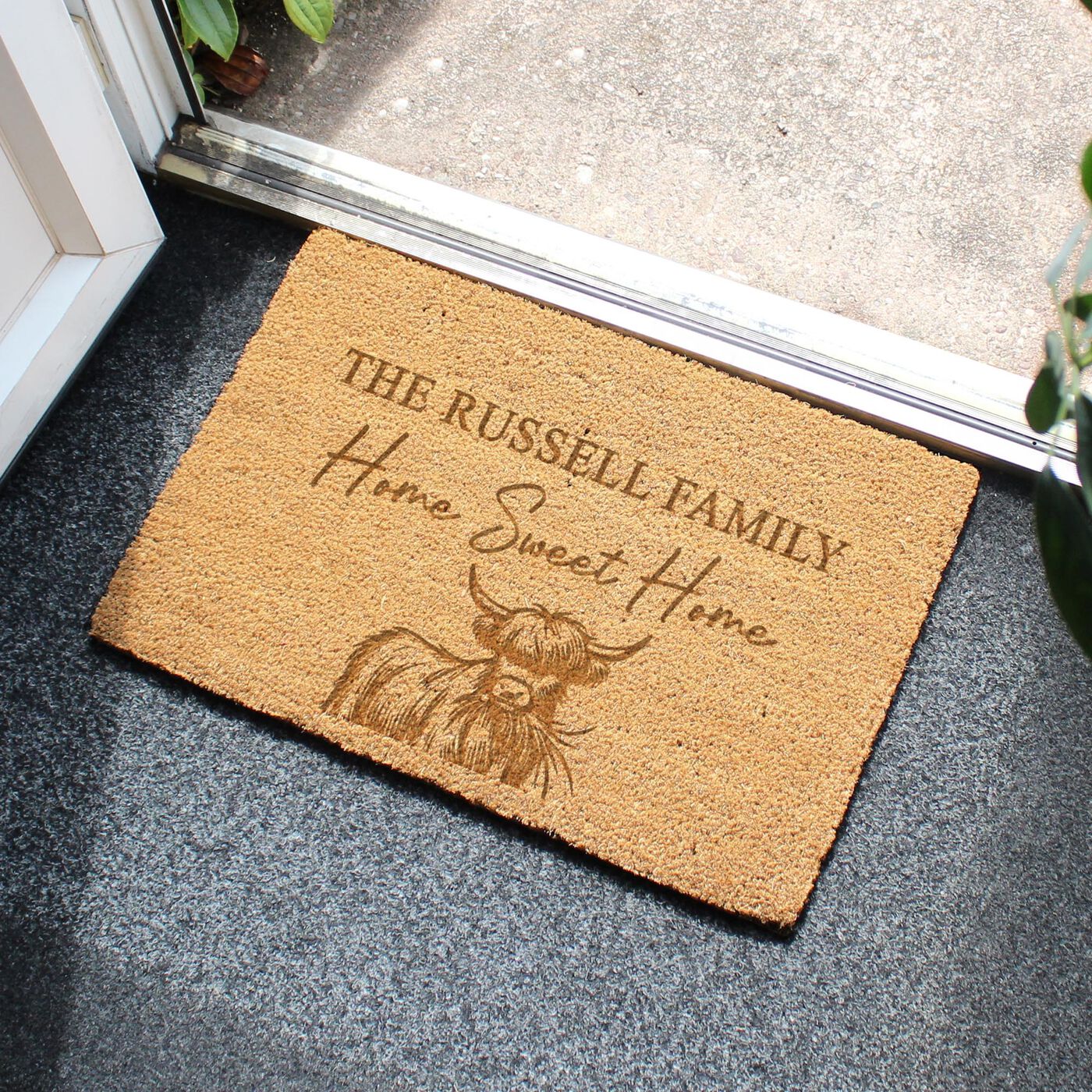 Buy Personalised Highland Cow Doormat for GBP 16.99 | Card Factory UK