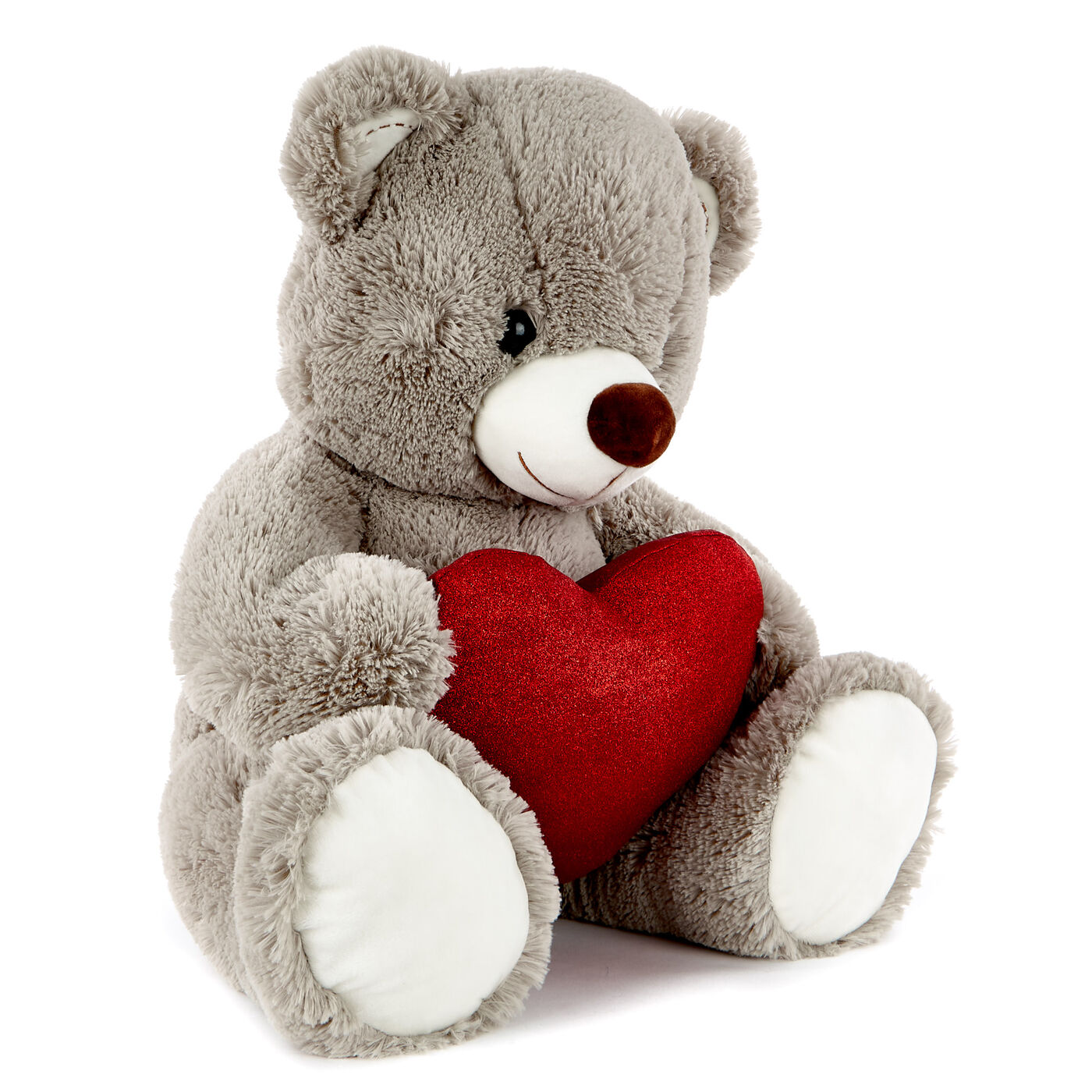 Buy Large Grey Valentine's Day Hugs Bear Soft Toy With Heart for GBP 9. ...