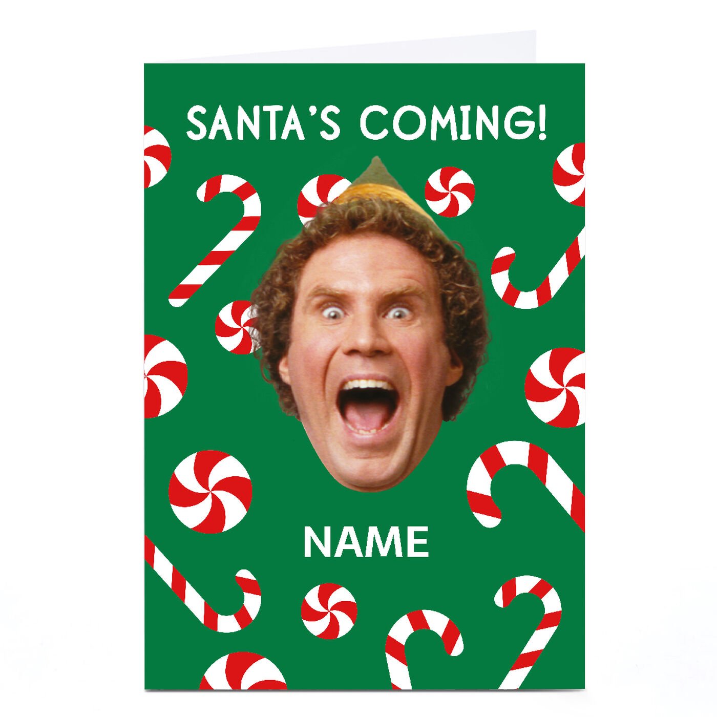 Buy Personalised Elf Christmas Card - Santa's Coming Candy Canes, Any ...