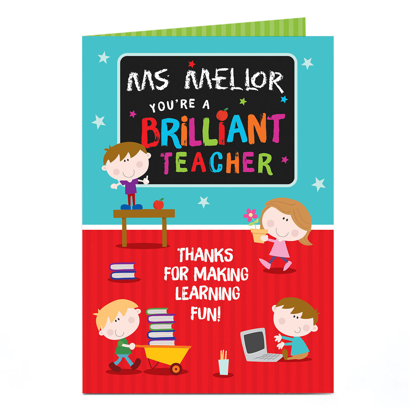 Buy Personalised Thank You Teacher Card - You Make Learning Fun! for ...
