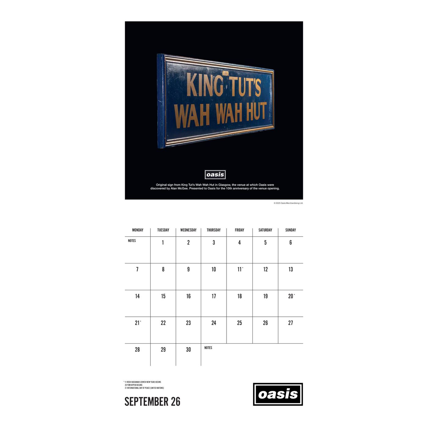 Buy Oasis 2026 Square Wall Calendar for GBP 3.99 | Card Factory UK