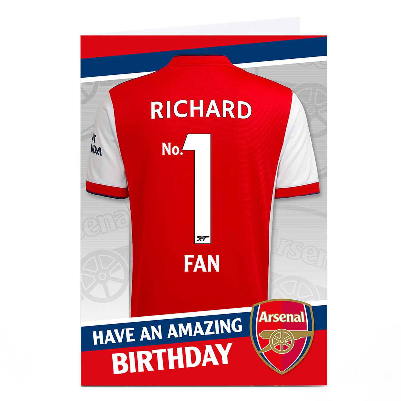 Buy Personalised Arsenal FC Birthday Card - No.1 Fan for GBP 2.99 ...
