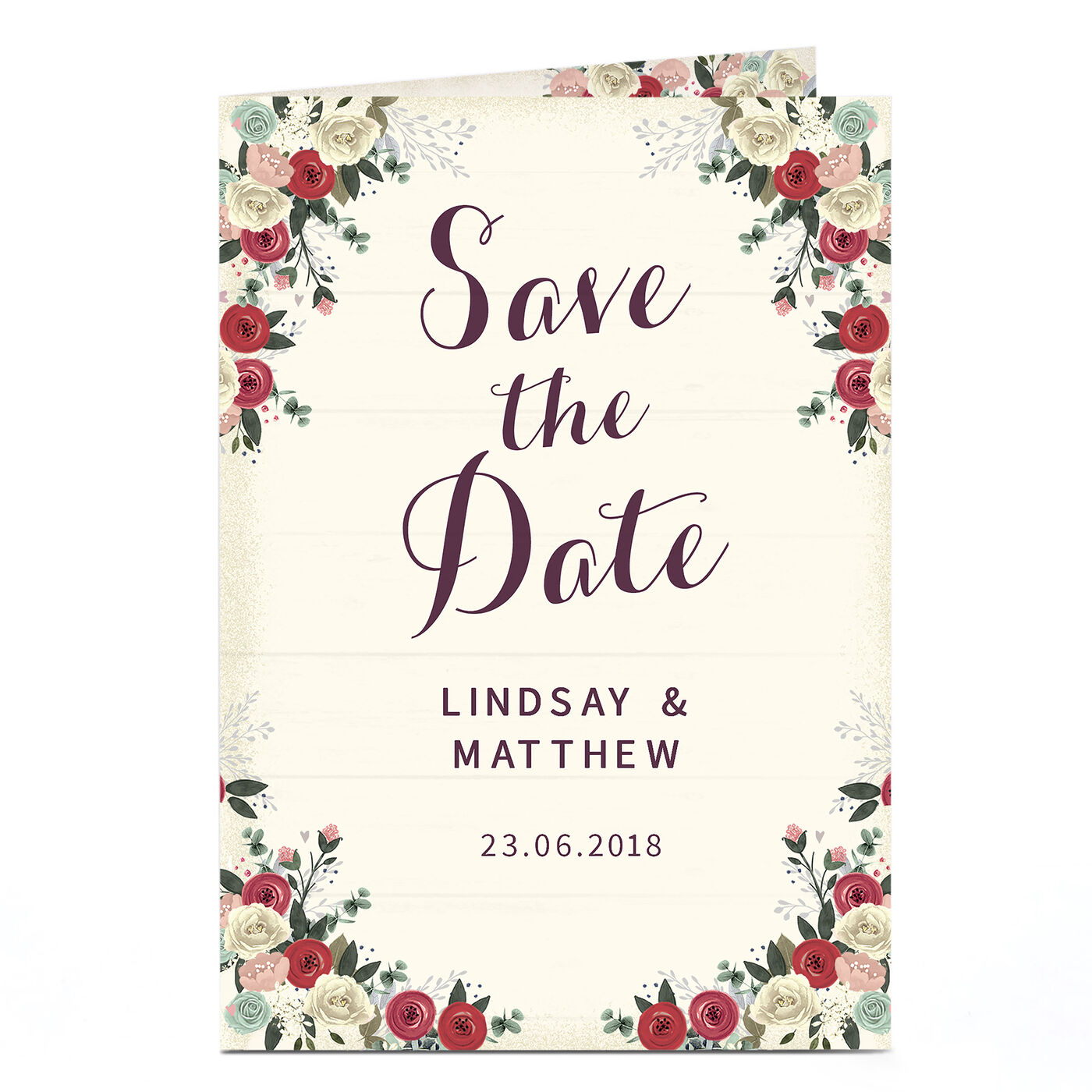 Buy Personalised Save-The-Date Card - Classic Rose for GBP 2.99 | Card ...