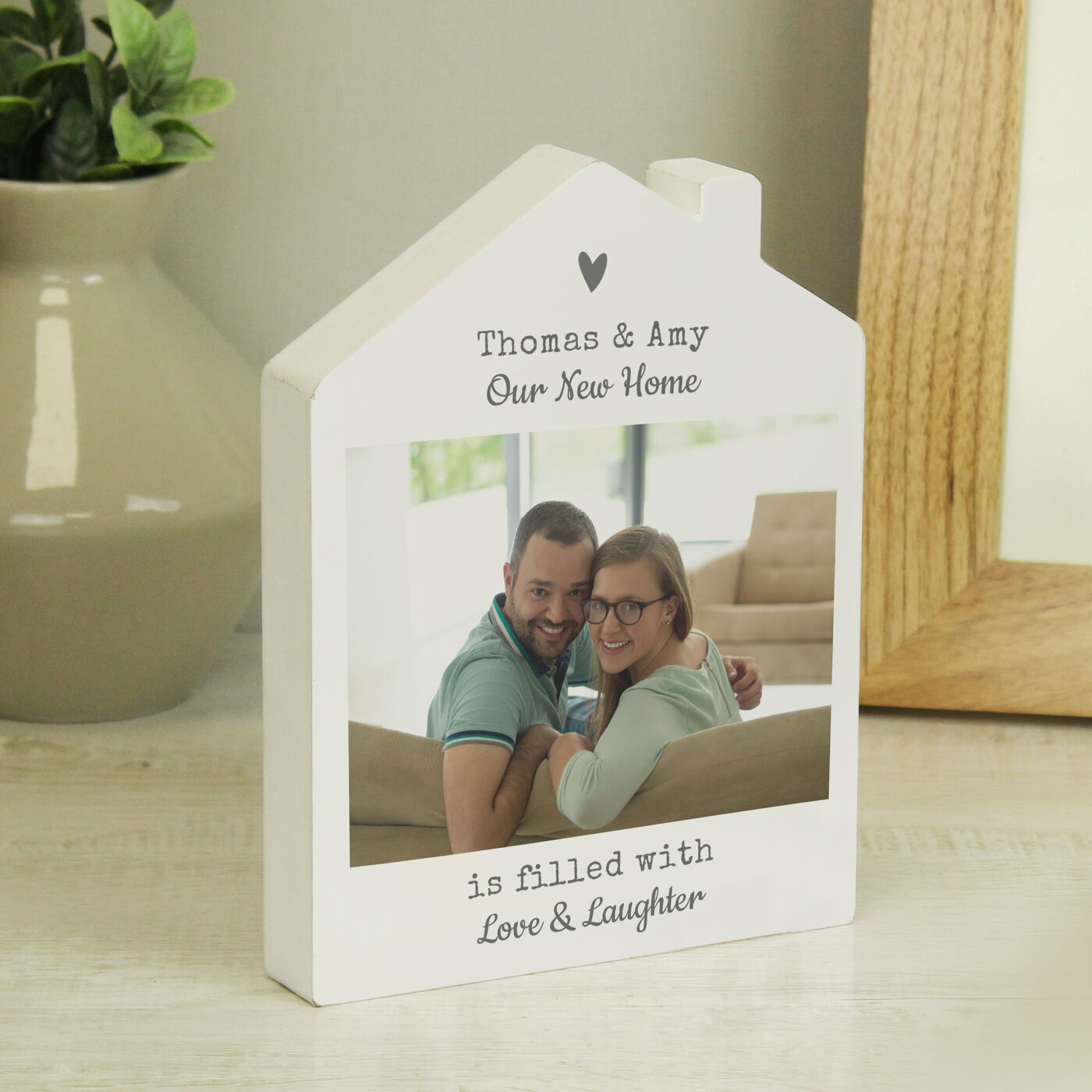 Buy Personalised Grey Heart Photo Upload Wooden House Plaque for GBP 12 ...