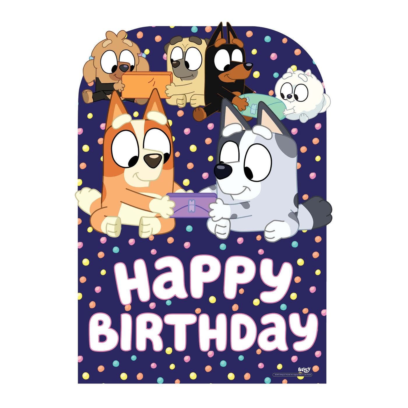 Buy Bluey & Friends Happy Birthday Medium Backdrop Cardboard Cutout for ...