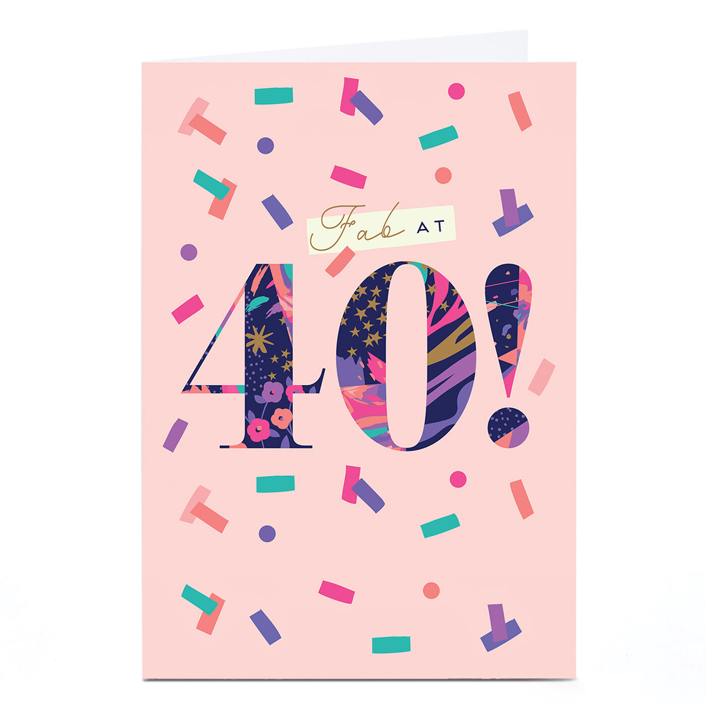 Buy 40th Birthday Card - Fab at 40 Pink Confetti for GBP 1.99 | Card ...
