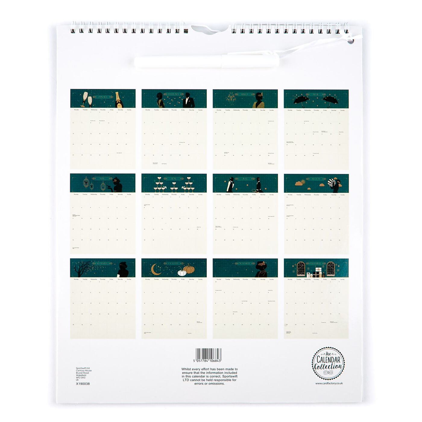 Buy Luxury Art Deco 2020 Calendar With Pen for GBP 2.99 | Card Factory UK