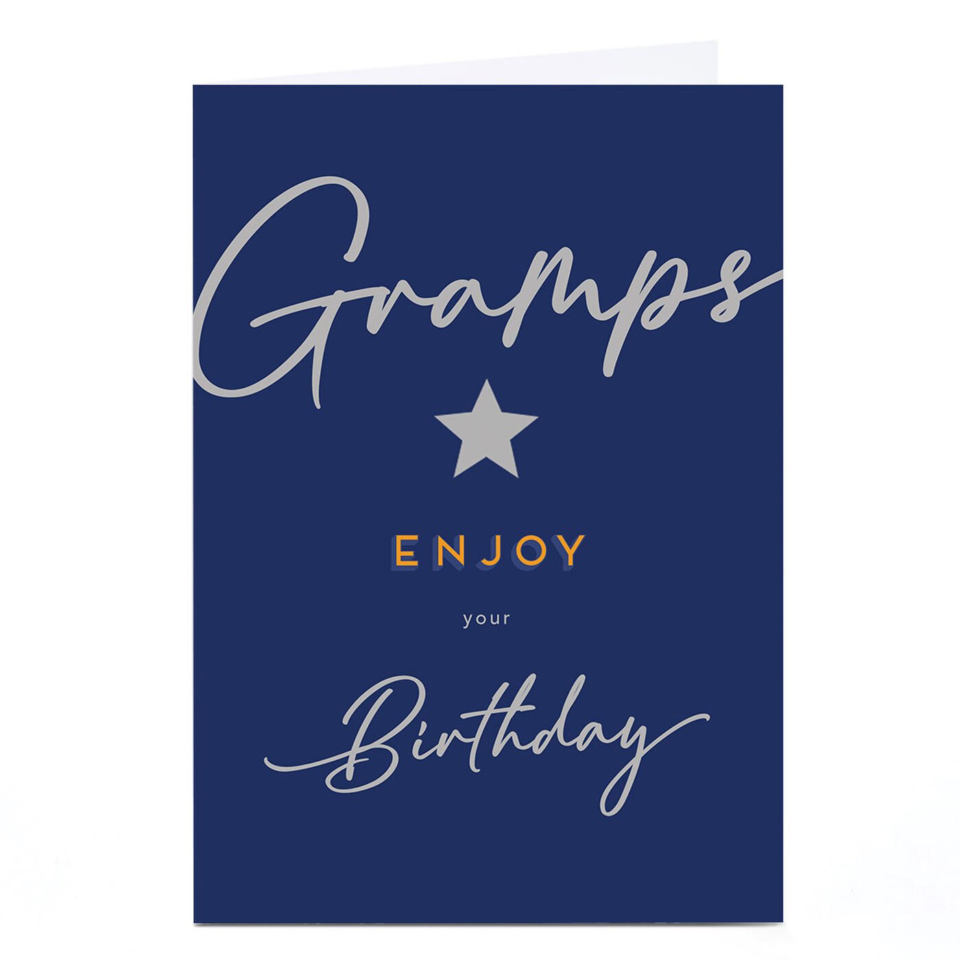 Buy Personalised Birthday Card - Navy and Silver Star, Gramps for GBP 1 ...