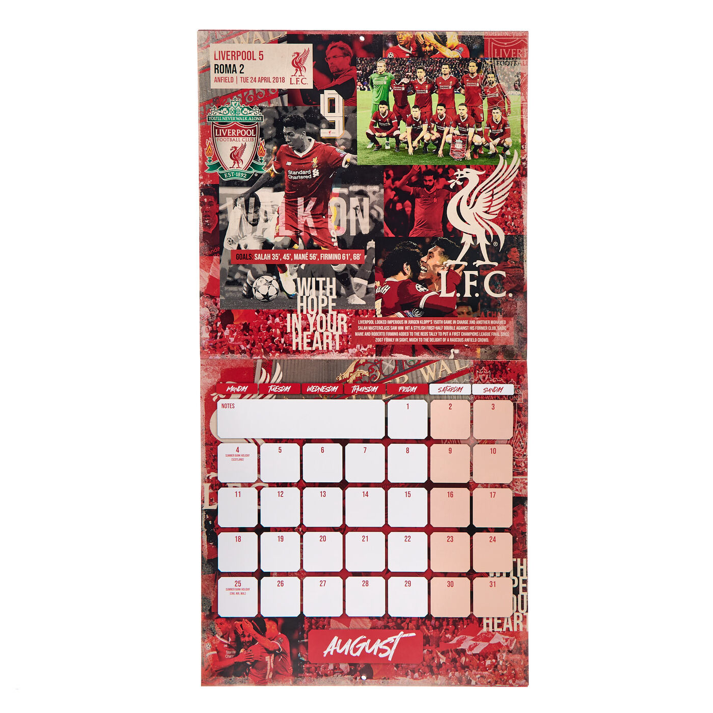 Buy Liverpool FC 2025 Limited Edition Calendar & Musical Collectors ...