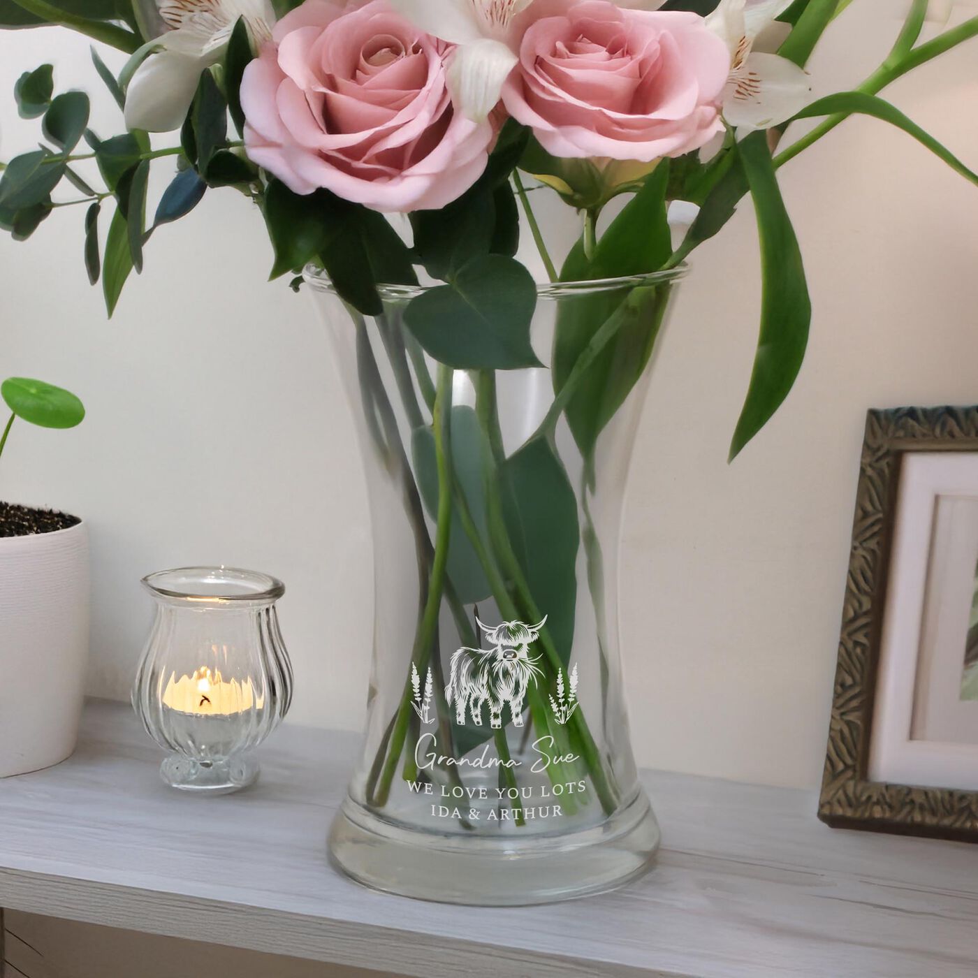 Buy Personalised Highland Cow Glass Vase for GBP 14.99 | Card Factory UK