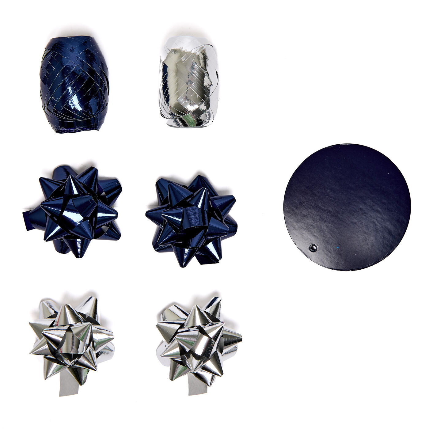 Buy Navy & Silver Christmas Wrapping Paper & Accessories - 12 Rolls for ...