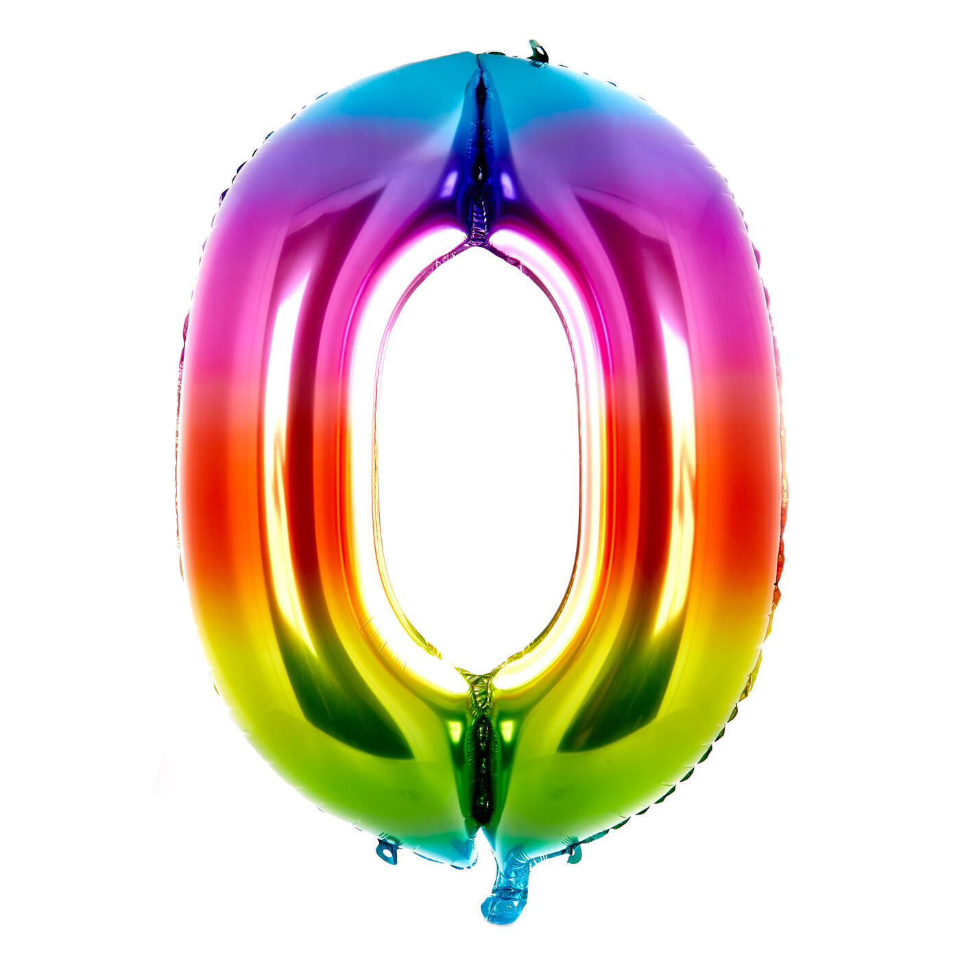 Buy Giant Rainbow Number 0 Foil Helium Balloon - INFLATED for GBP 14.99 ...