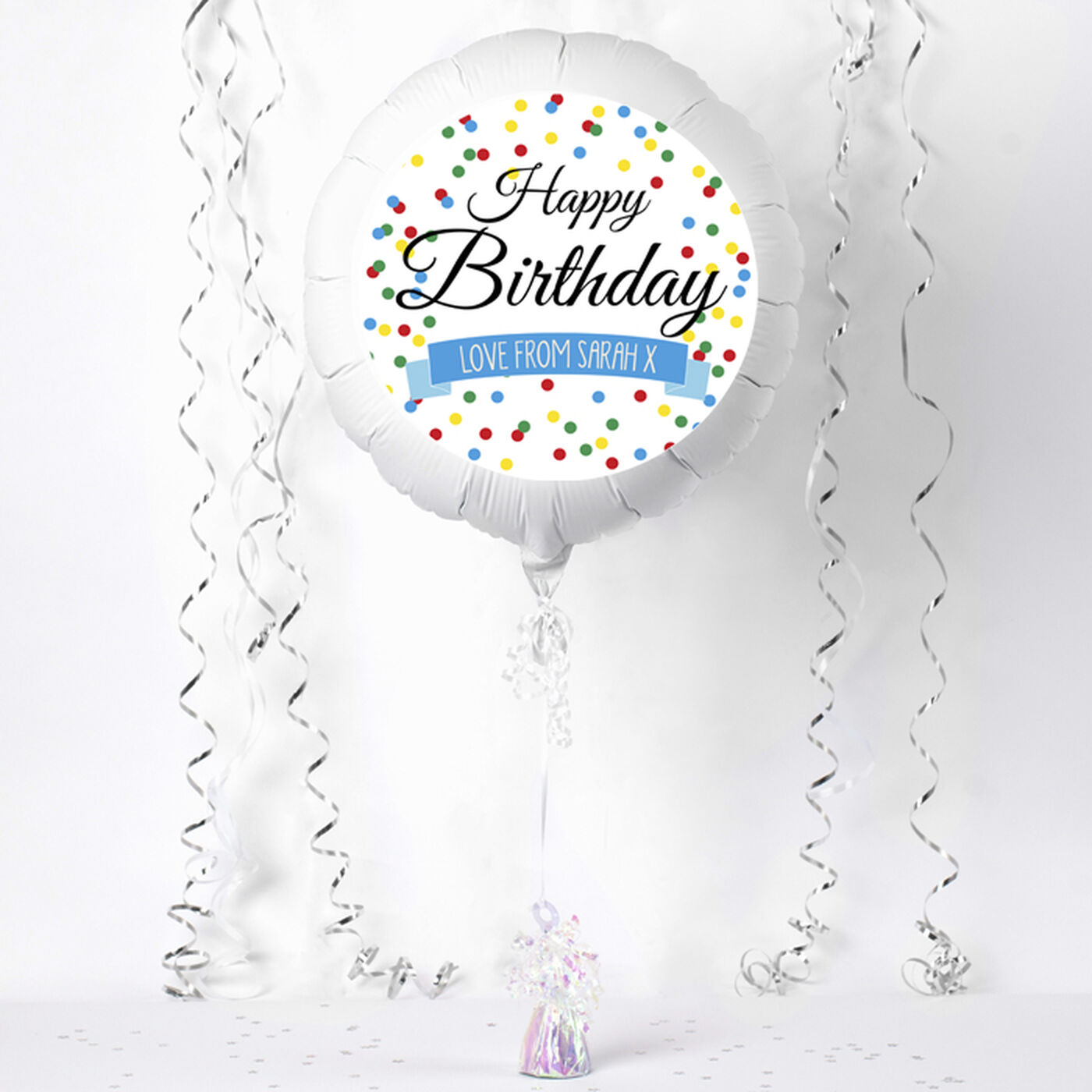 Buy Personalised Large Helium Balloon - Happy Birthday, Spots for GBP ...