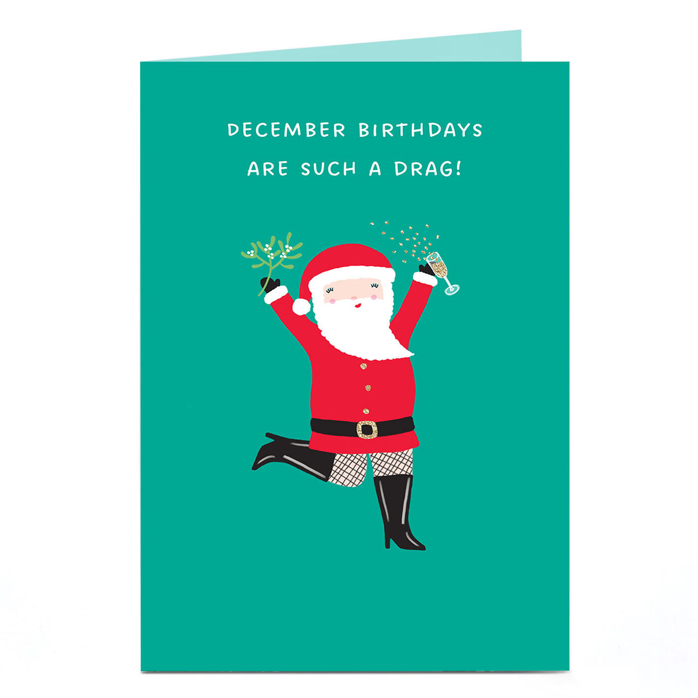 Buy Personalised December Birthday Card - Santa Drag for GBP 1.99 ...