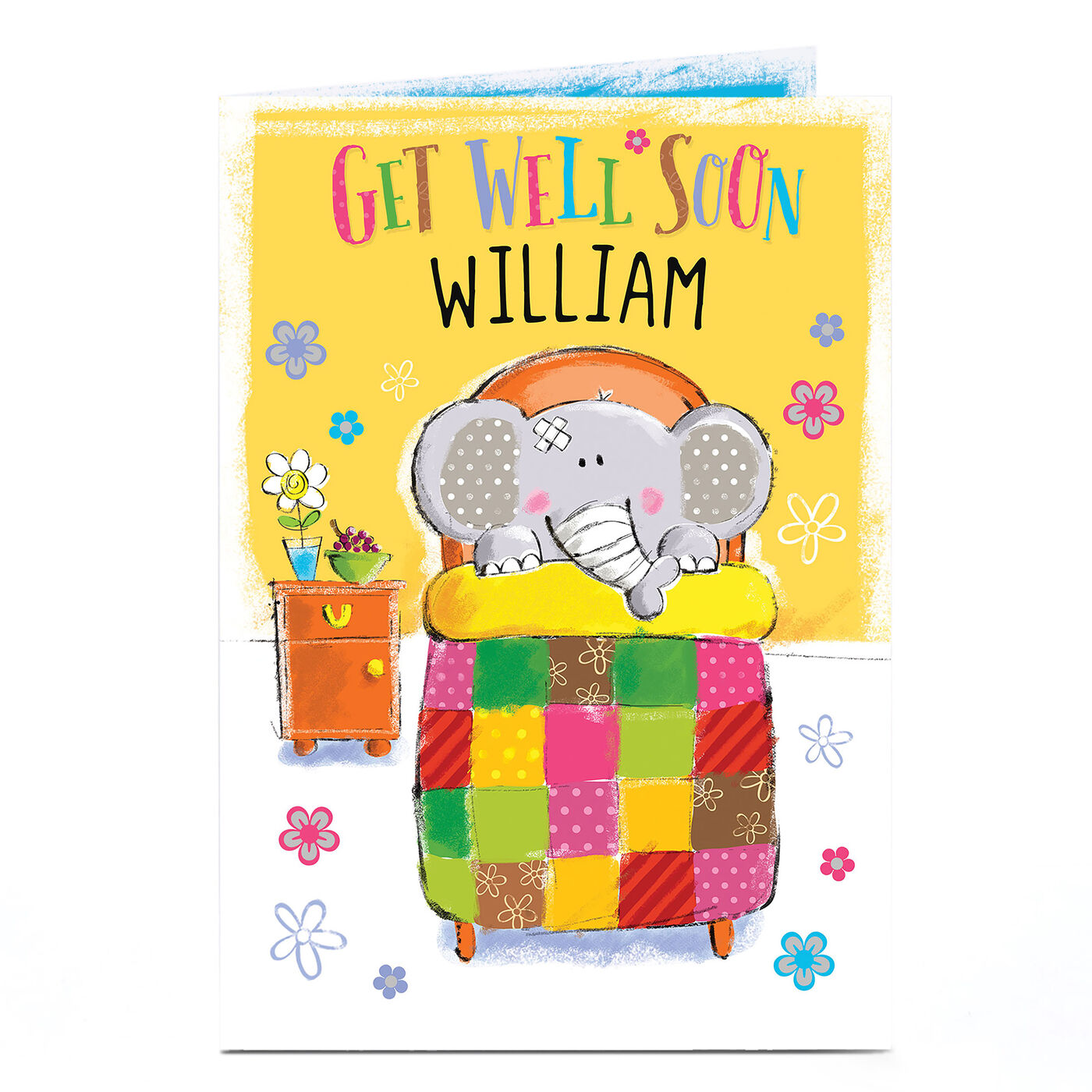 Buy Personalised Get Well Soon Card - Poorly Elephant for GBP 2.99 ...