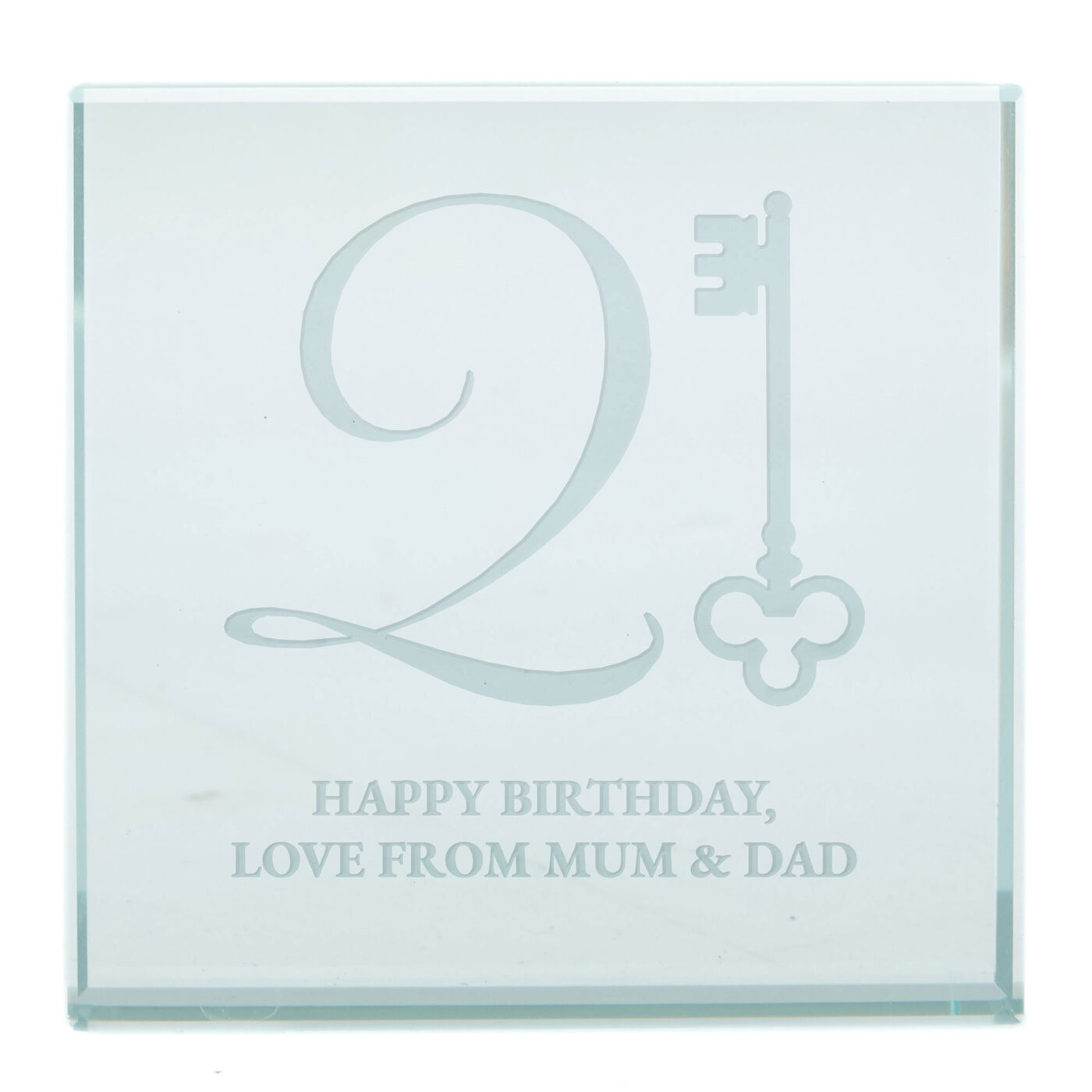 Buy Personalised Engraved Glass Token - 21st Birthday Key for GBP 14.99 ...