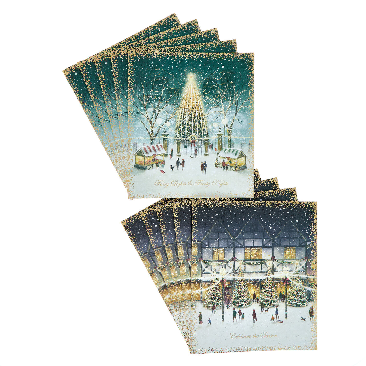 Buy 10 Premium Boxed Charity Christmas Cards - Winter Market (2 Designs ...