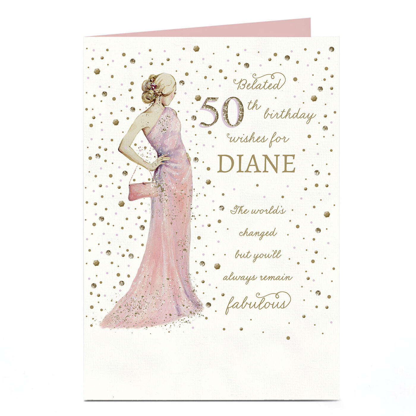 Buy Personalised Birthday Card Belated 50th Editable Age For Gbp 1