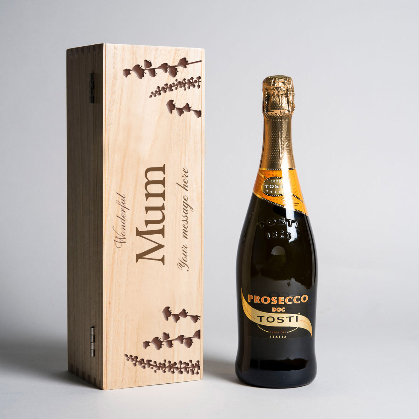 Buy Engraved Wooden Box With Luxury Prosecco - Wild Flowers for GBP 26. ...