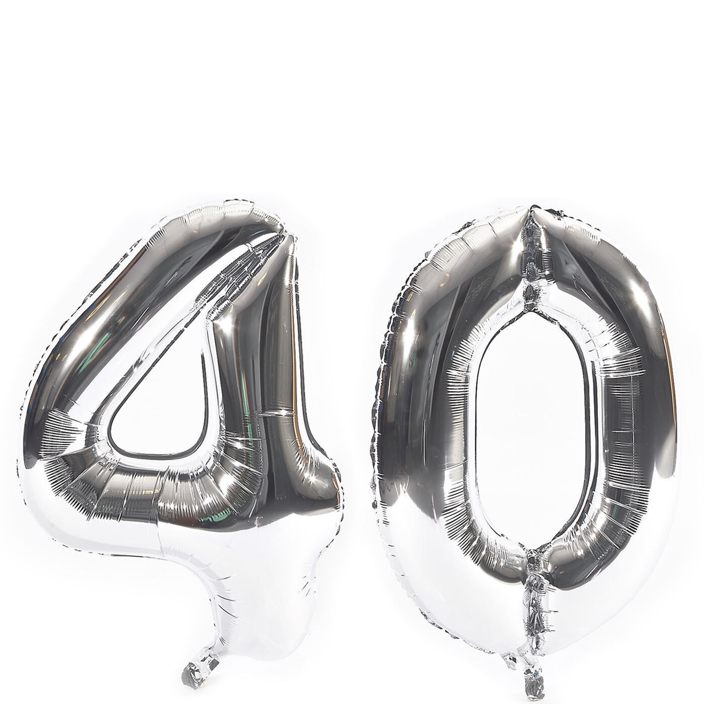 Buy Age 40 Giant Foil Helium Numeral Balloons - Silver (deflated) for ...