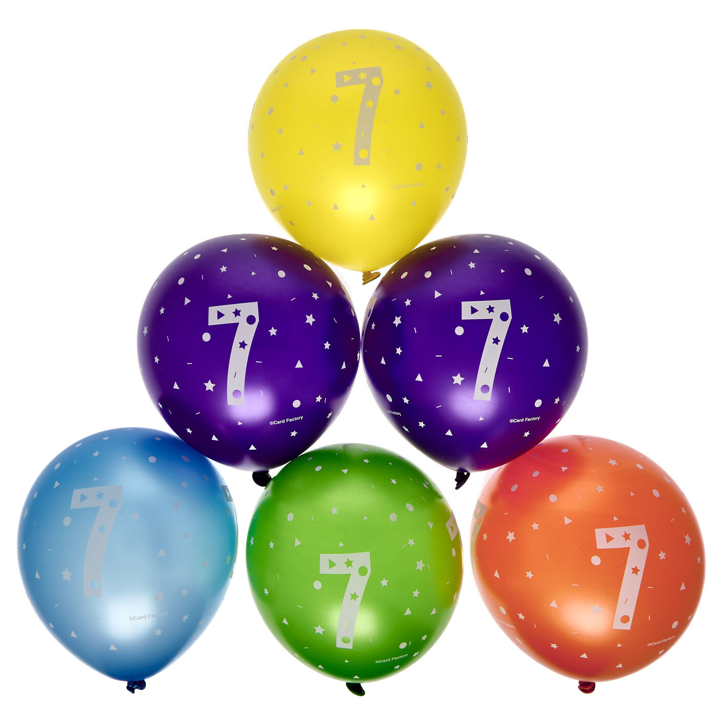 Buy Latex Rainbow 7th Birthday Balloons - Pack of 6 for GBP 1.99 | Card ...