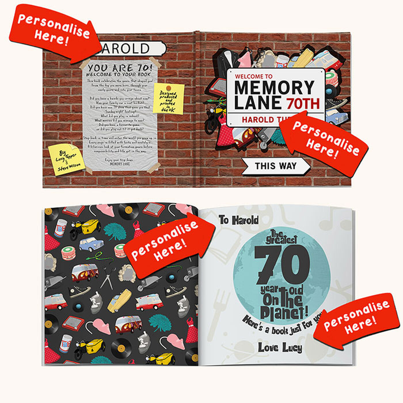 Buy Personalised Book - Memory Lane 70th Birthday for GBP 22.99 | Card ...