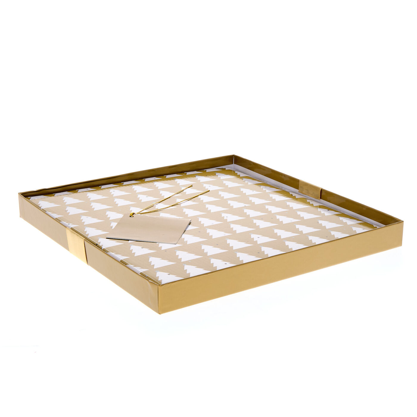 Buy Gold & White Trees Flat-Pack Jumbo Christmas Gift Box for GBP 2.49 ...