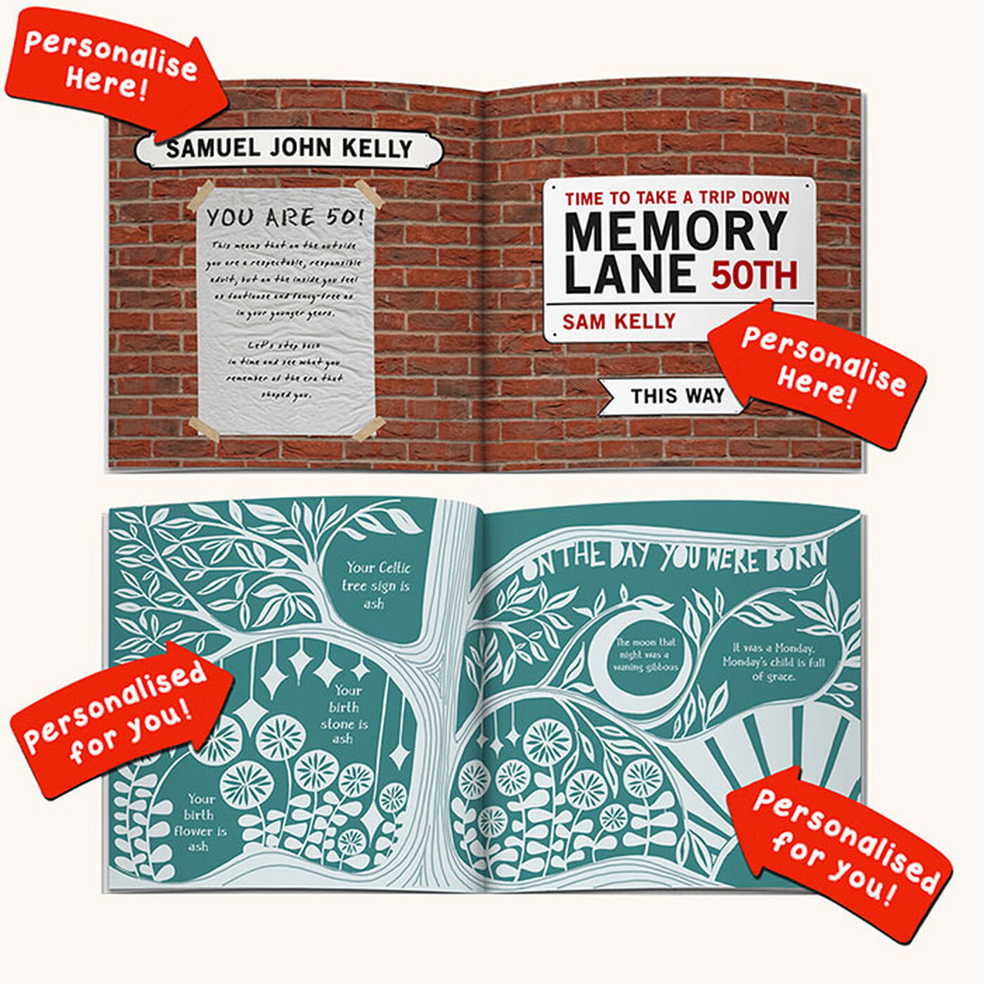 Buy Personalised Book - Memory Lane 50th Birthday for GBP 22.99 | Card ...