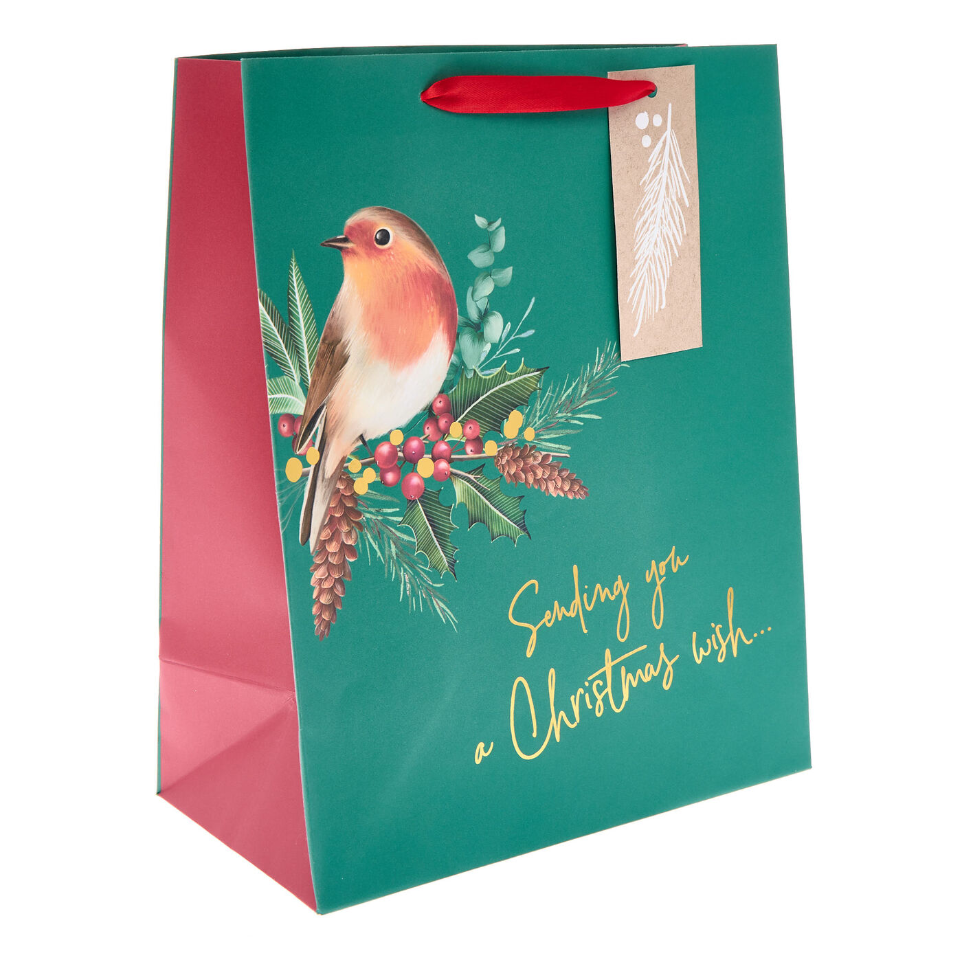 Buy Green Robin Large Portrait Christmas Gift Bag for GBP 1.49 | Card ...