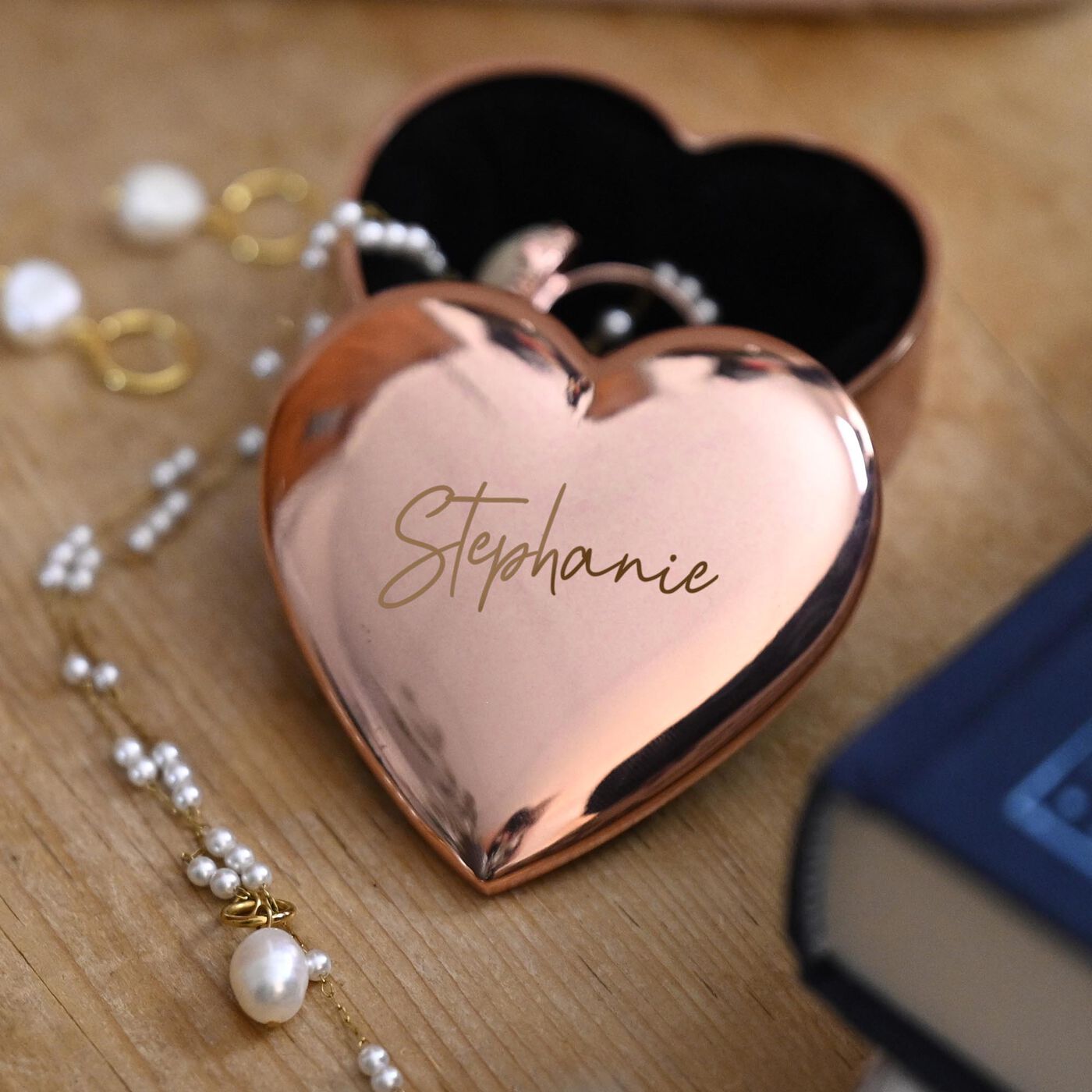 Buy Personalised Engraved Rose Gold Heart Trinket Box for GBP 16.99 ...