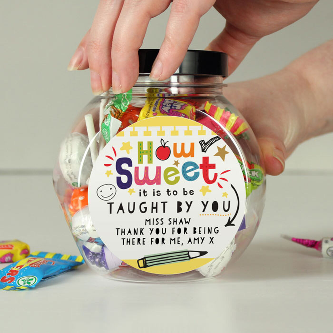 Buy Personalised Sweet Jar - How Sweet It Is To Be Taught By You for ...