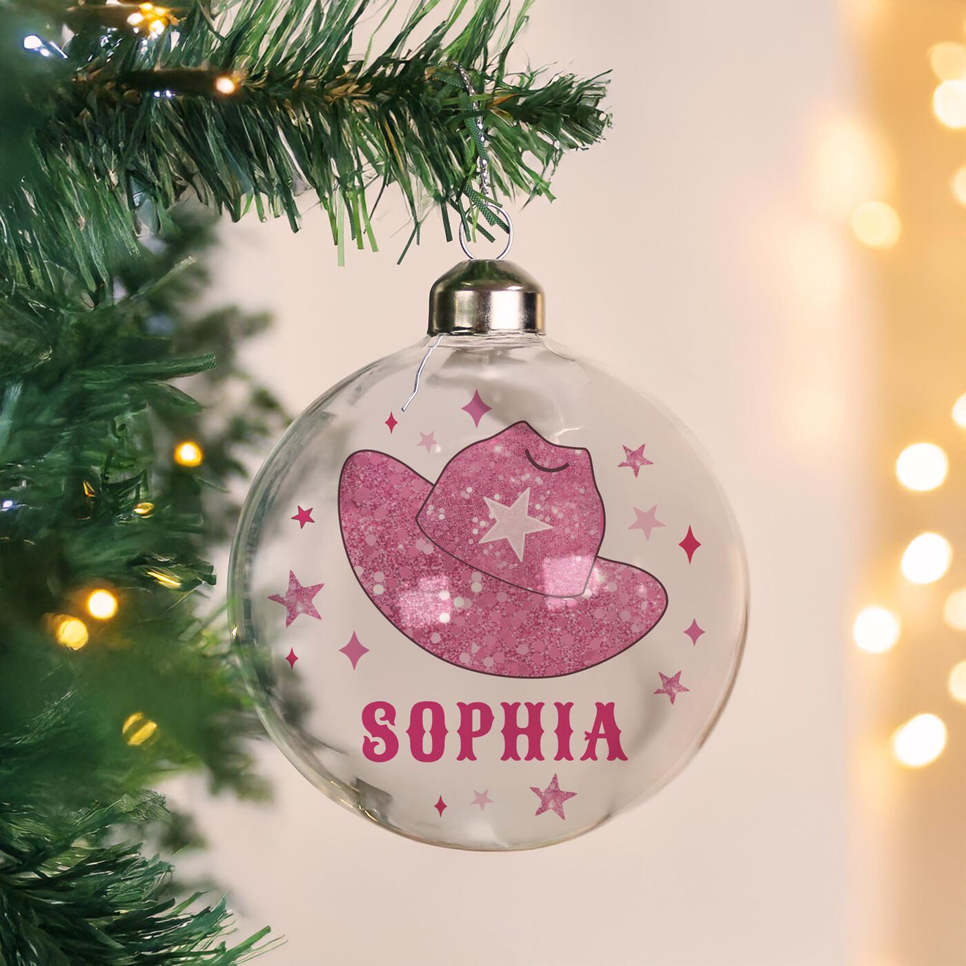 Buy Personalised Cowgirl Hat Christmas Bauble for GBP 12.99 | Card ...