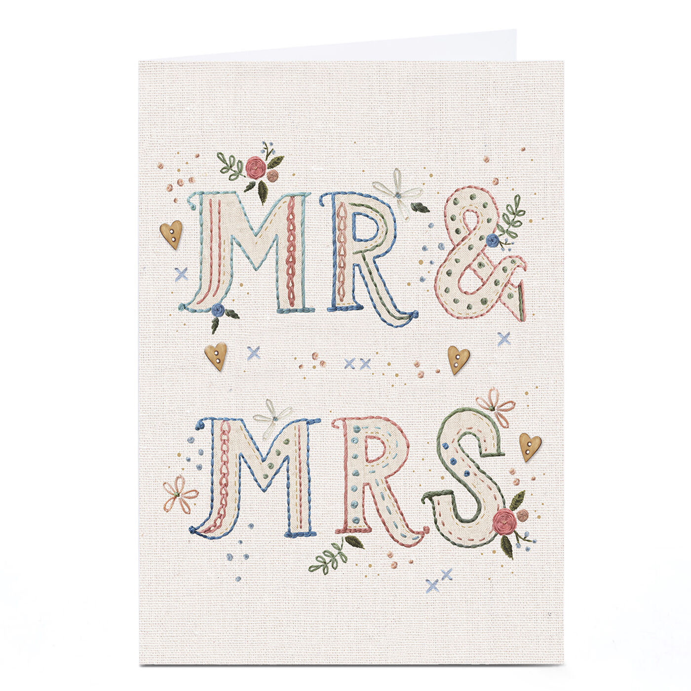 Buy Personalised Wedding Card - Stitched Words Mr & Mrs for GBP 1.99 | Card Factory UK