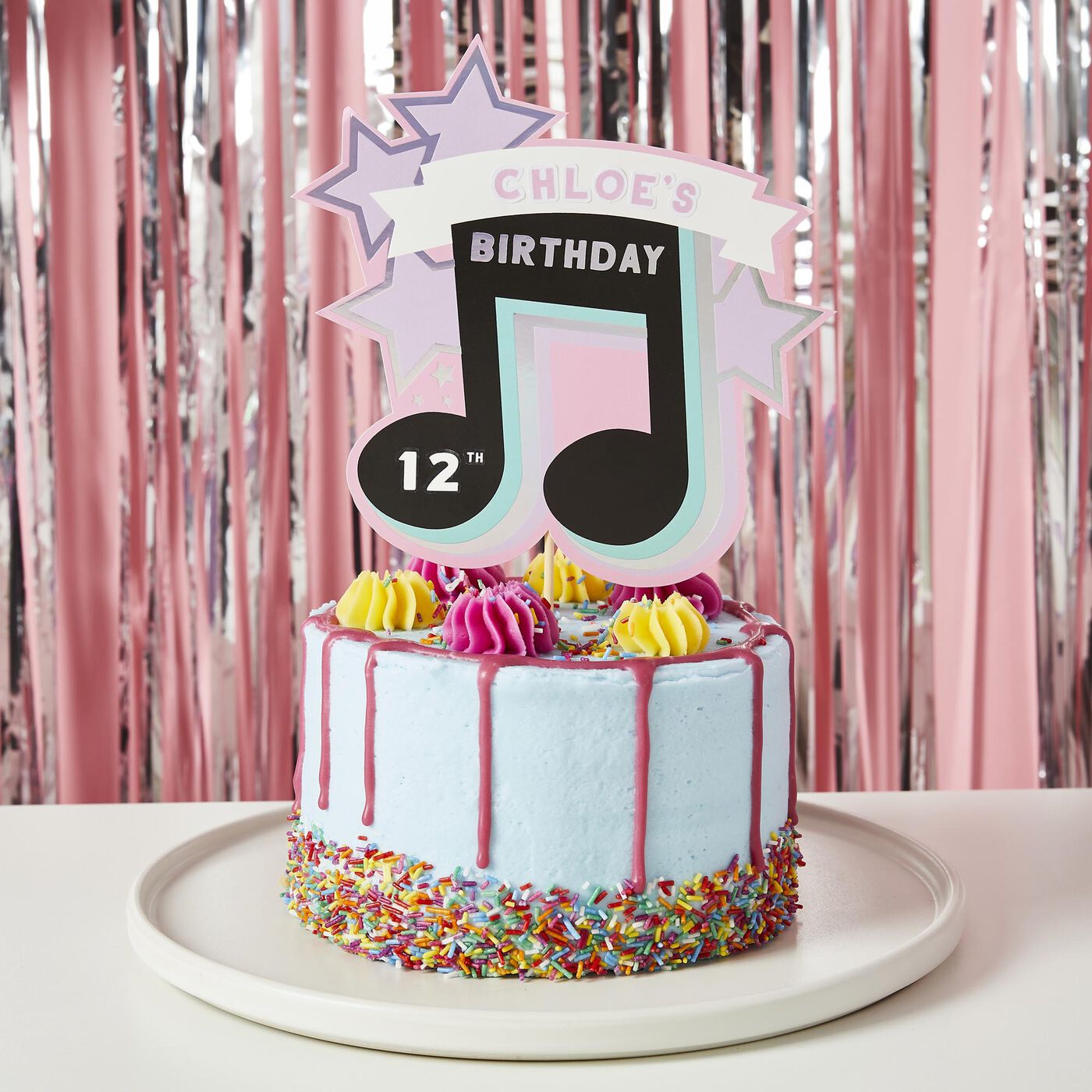 Buy Birthday Musical Note Customisable Card Cake Topper for GBP 3.99 ...