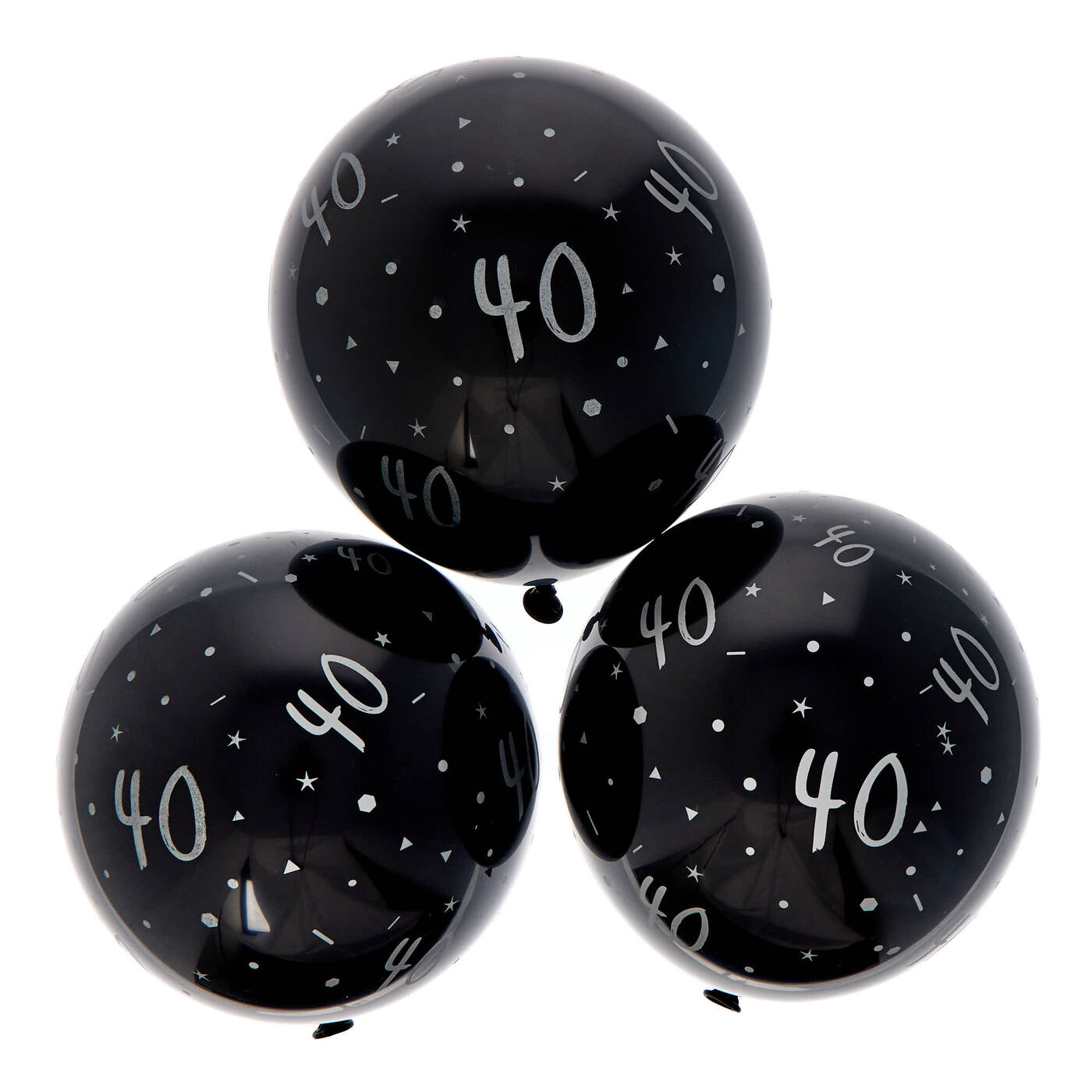Buy Latex Black & Silver 40th Birthday Balloons - Pack of 6 for GBP 1. ...