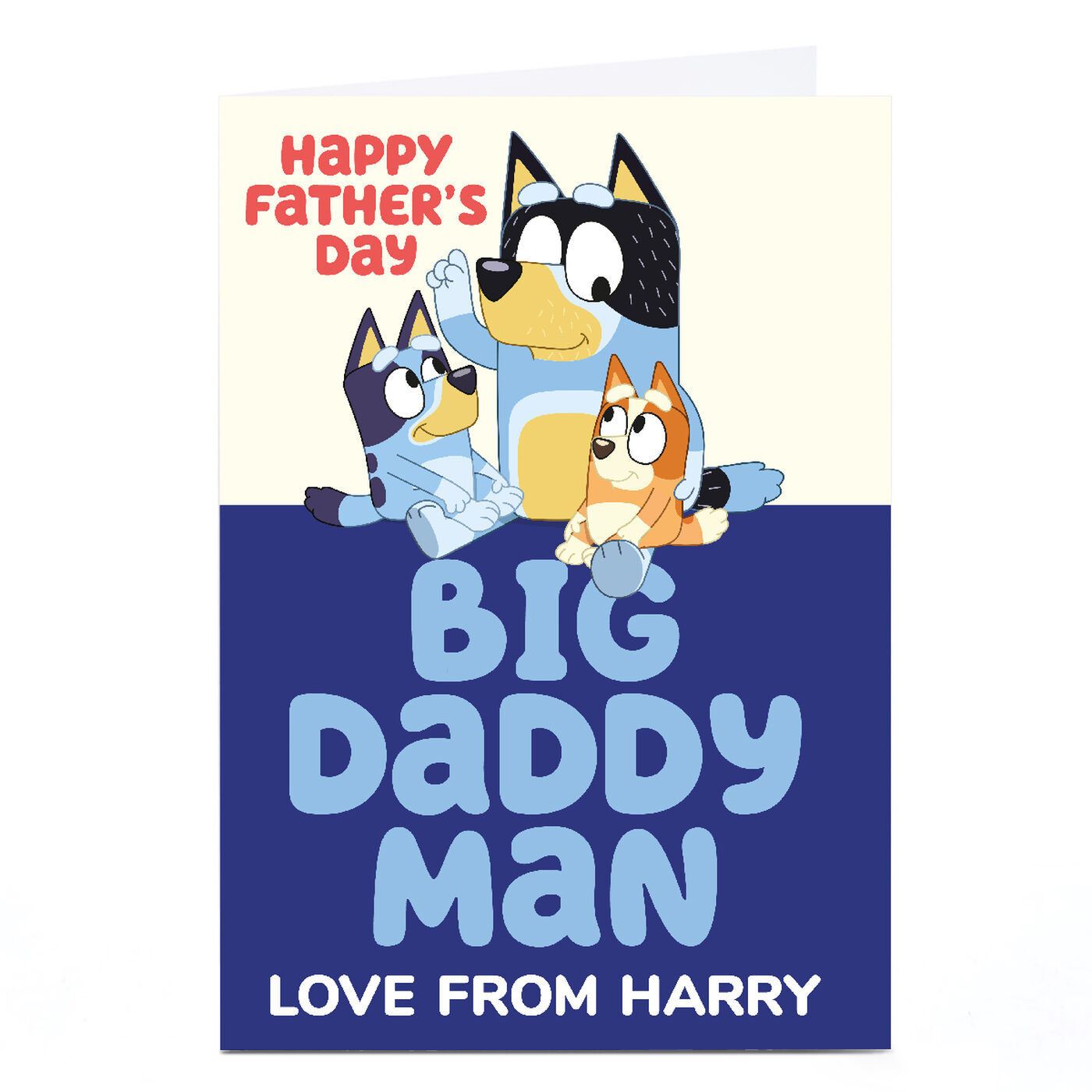 Buy Personalised Bluey Father's Day Card - Big Daddy Man for GBP 2.29 ...