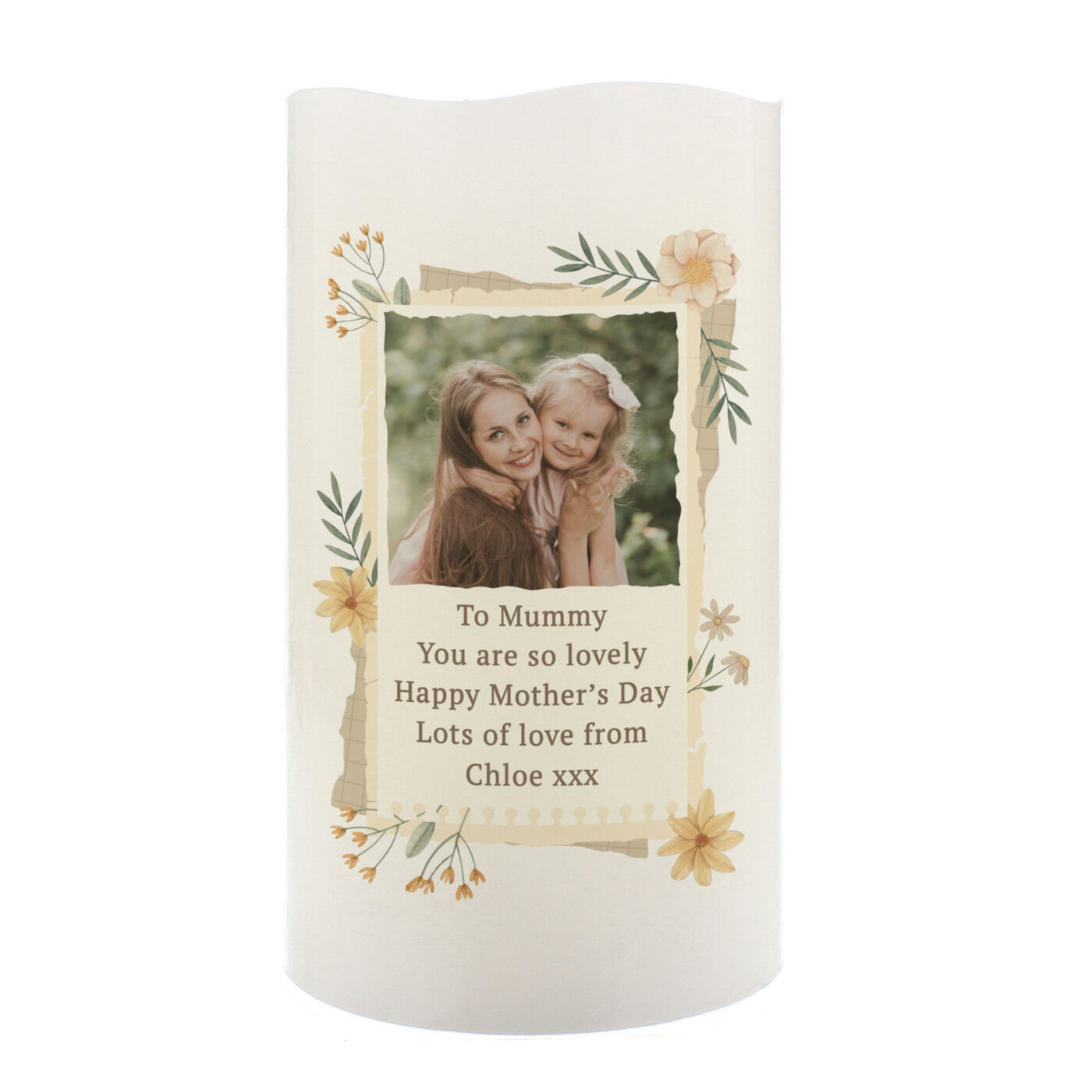 Buy Personalised Wild Flowers Photo Upload LED Candle for GBP 14.99 ...