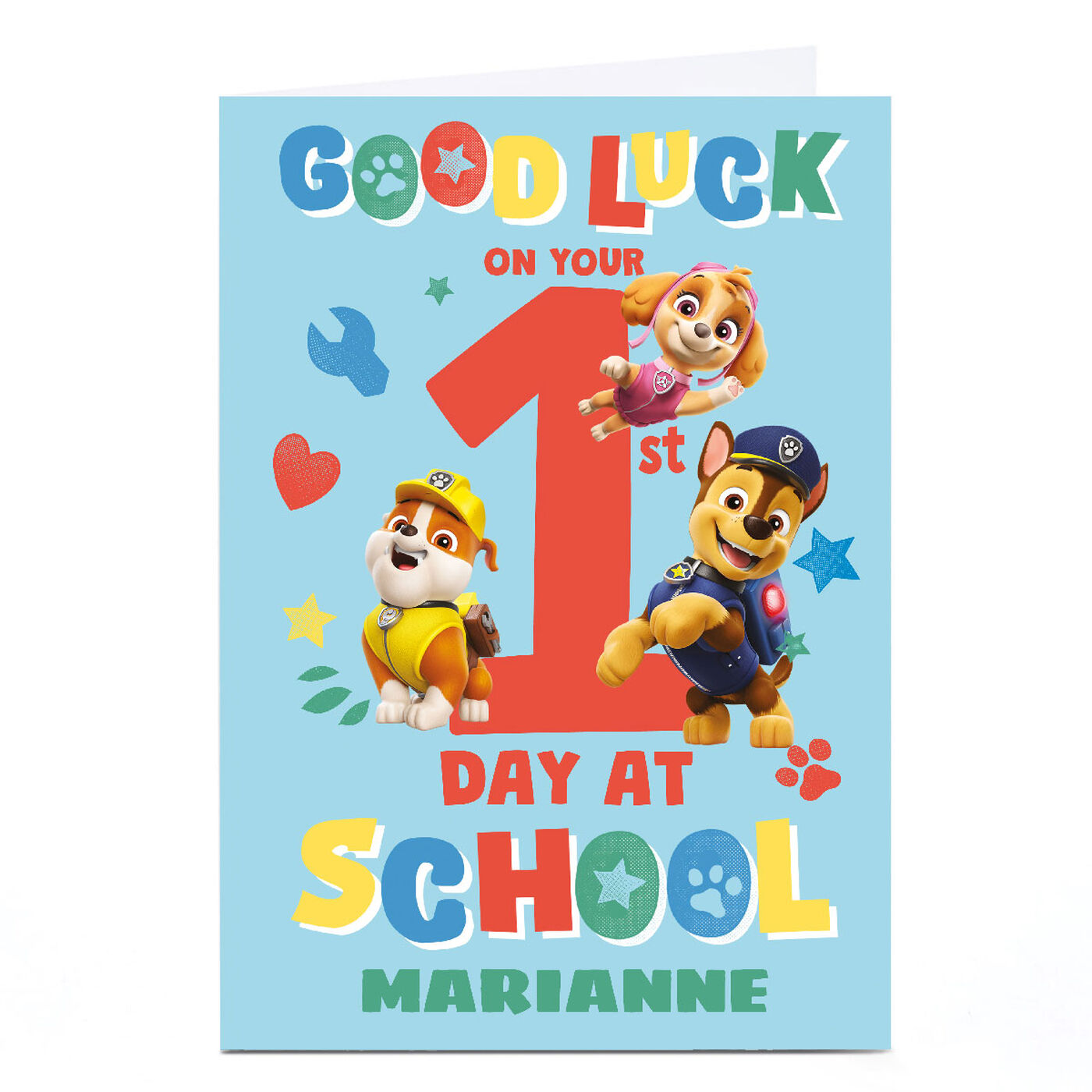 Buy Personalised Paw Patrol Card - Good Luck On Your 1st Day At School ...