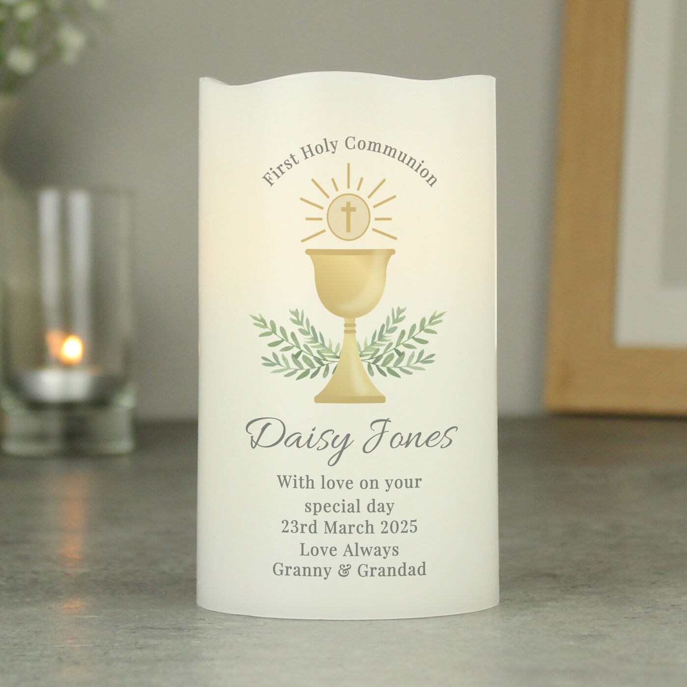 Buy Personalised First Holy Communion LED Candle for GBP 14.99 | Card ...