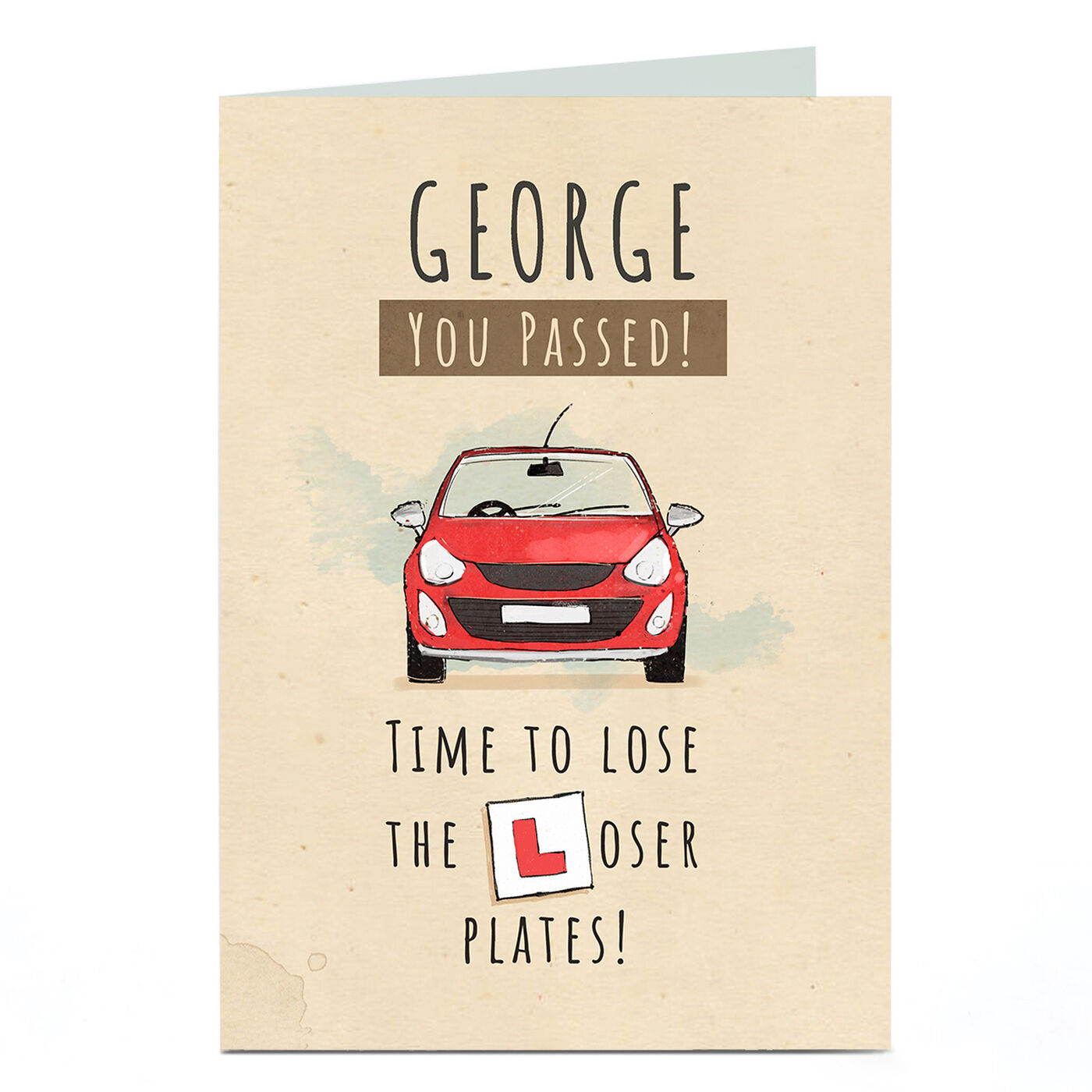 Buy Personalised Congratulations Card - You've Passed! Loser Plates for ...