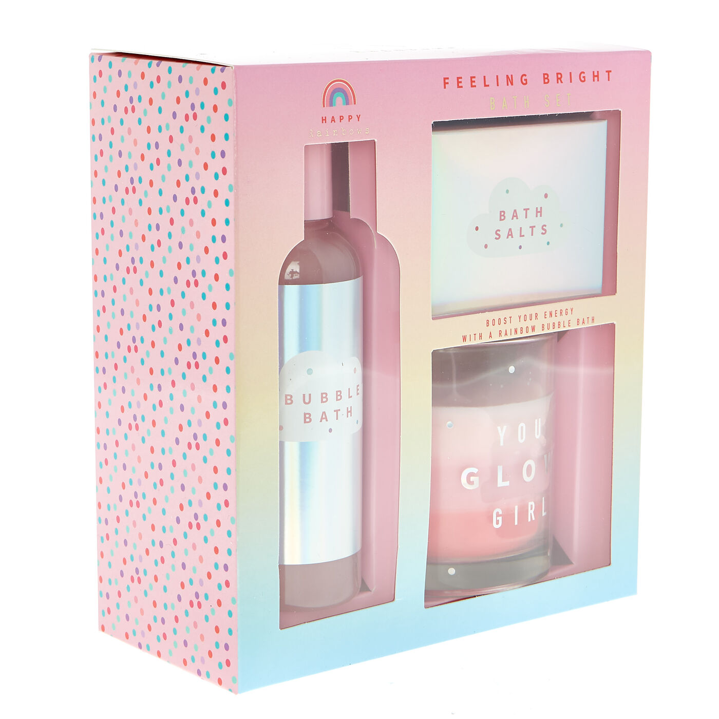 bubble bath and candle set