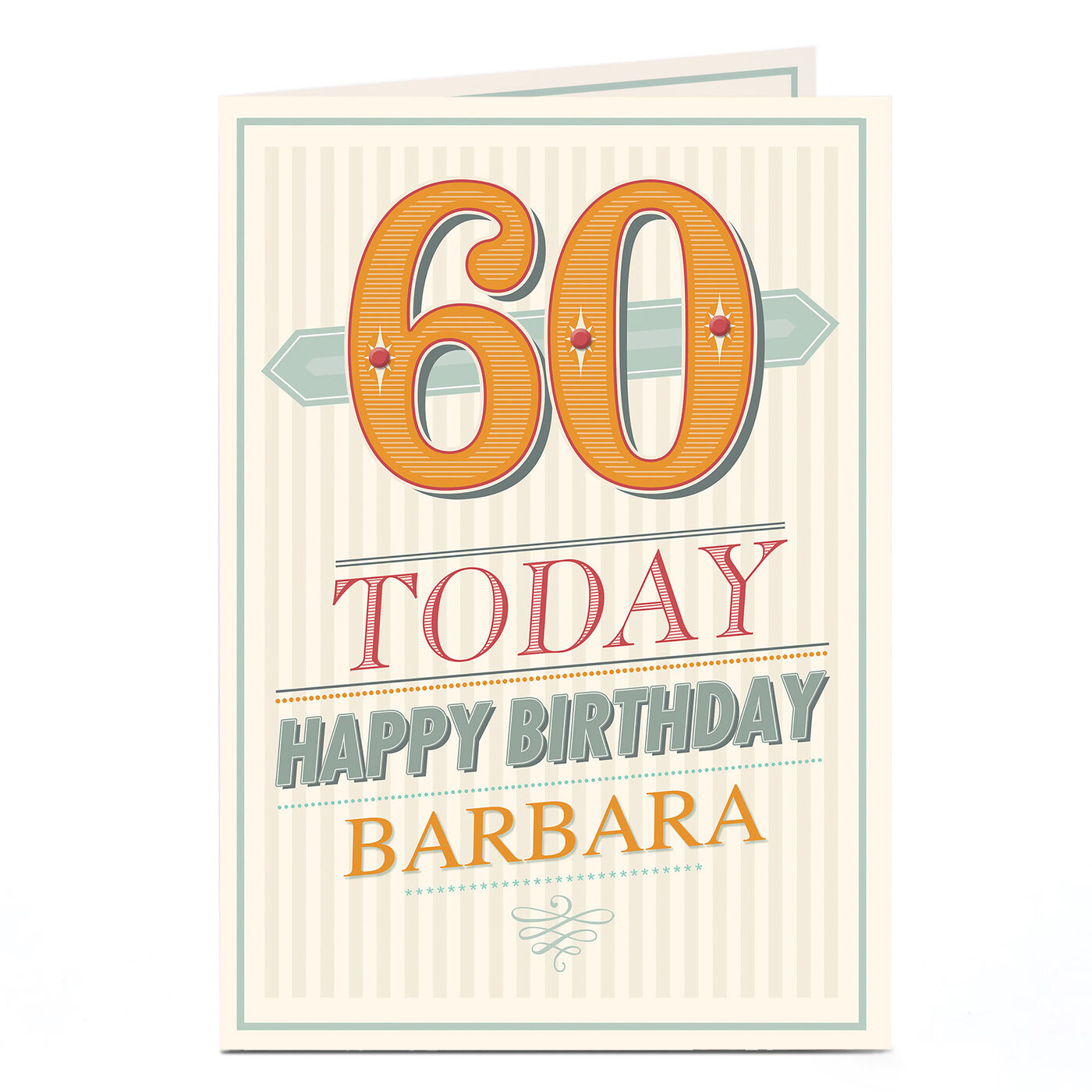 Buy Personalised 60th Birthday Card - Stripes for GBP 2.99 | Card ...