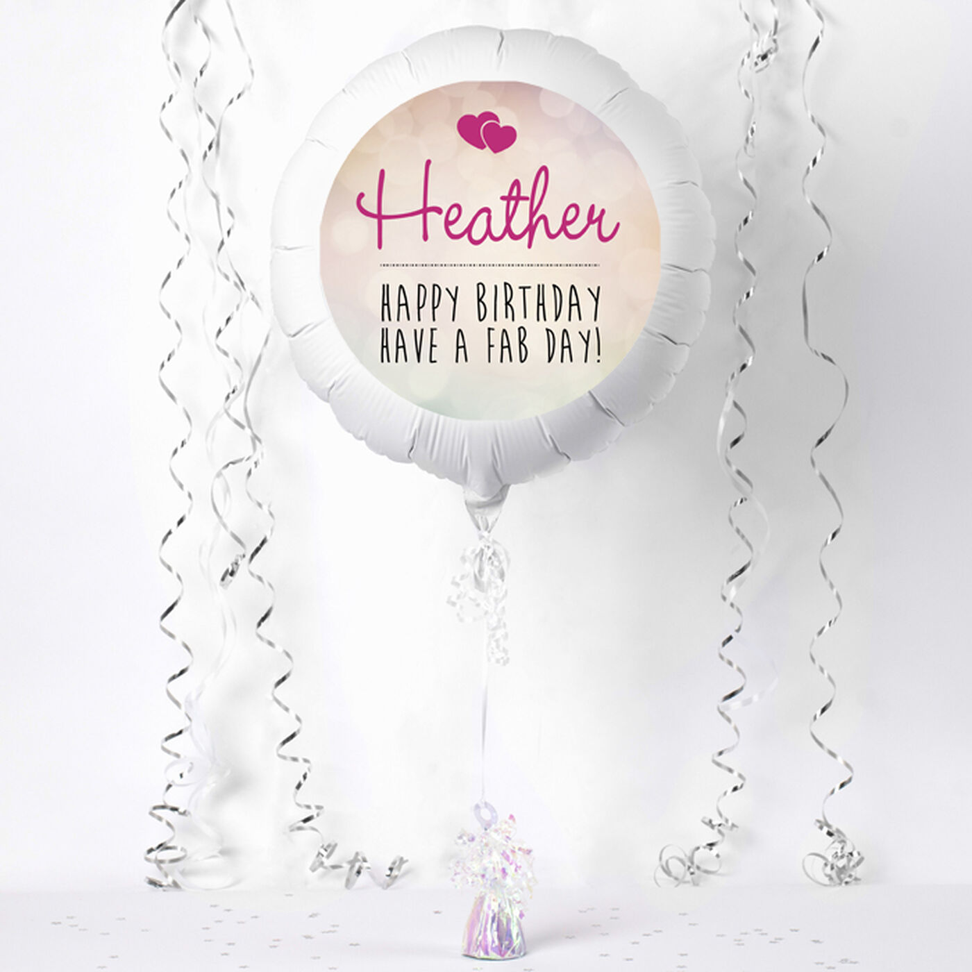 Buy Personalised Large Helium Balloon - Happy Birthday, Pink Hearts for ...