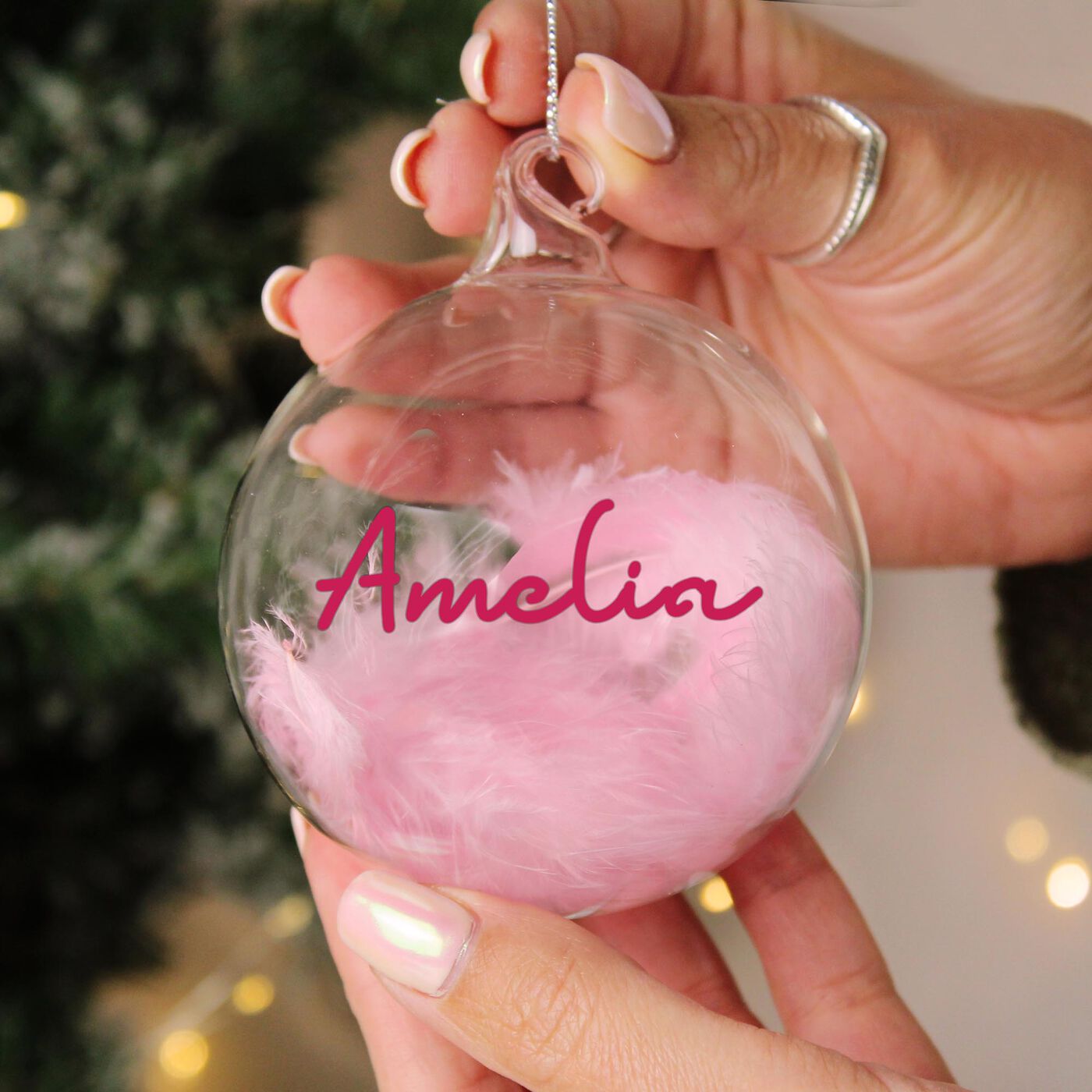 Buy Personalised Pink Feather Bauble for GBP 9.99 | Card Factory UK